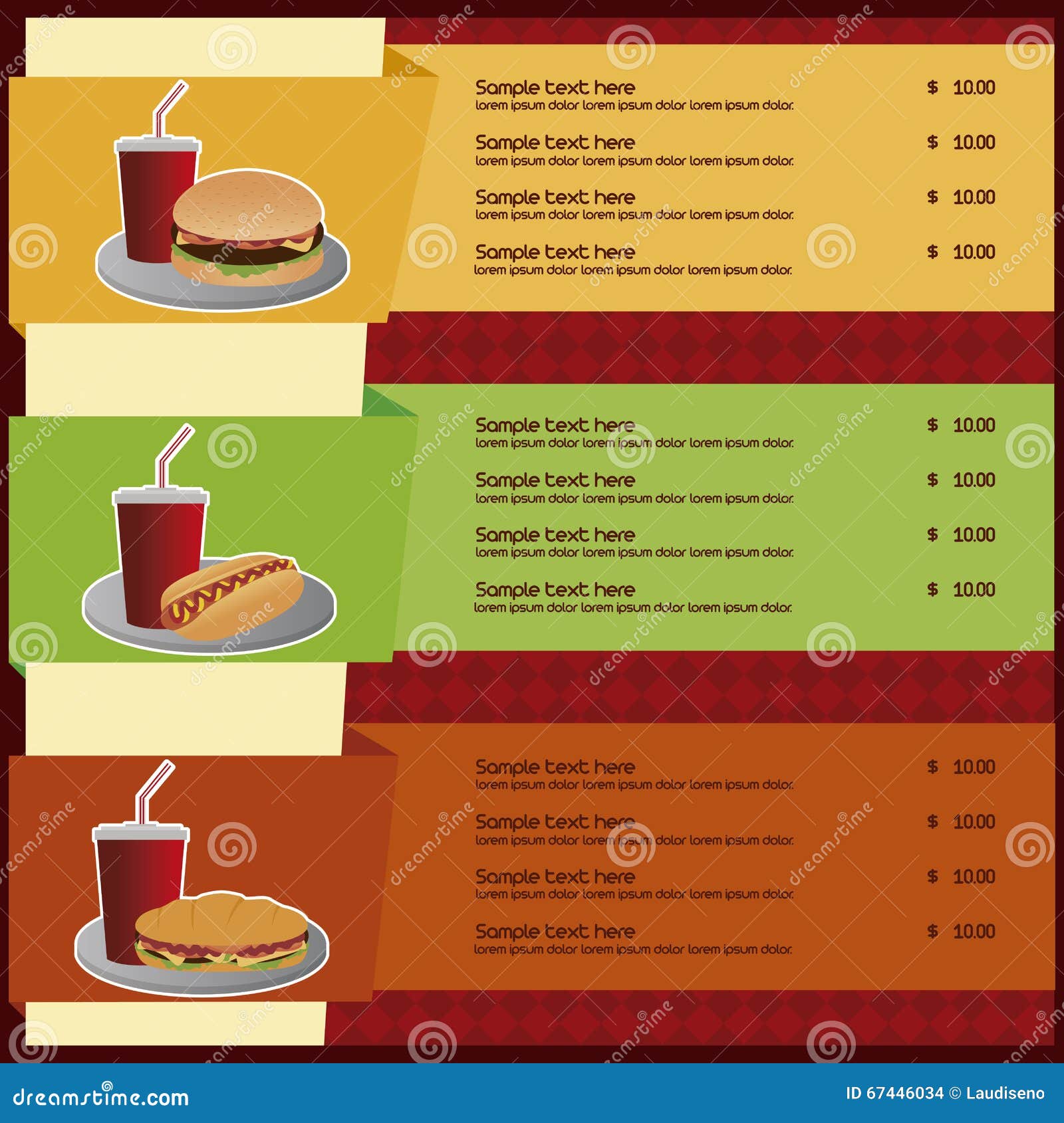 Fast food stock illustration. Illustration of food, lunch - 67446034