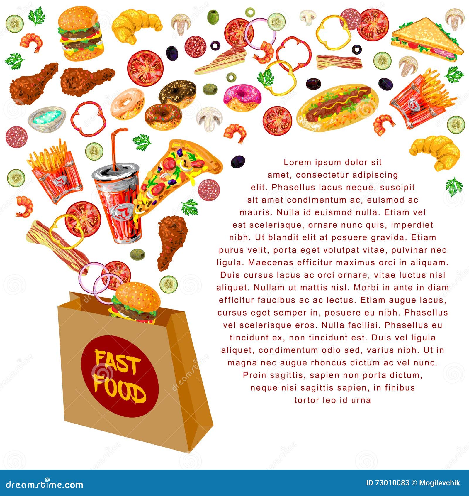 Fast Food Composition stock vector. Illustration of poster - 73010083