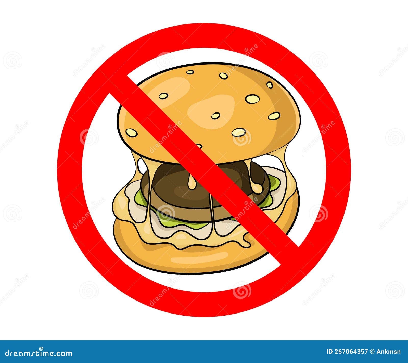 Fast Food Danger Label. No Food Allowed Symbol. Vector Illustration ... Fast Food Danger Label. No Food Allowed Symbol. Vector Illustration ...