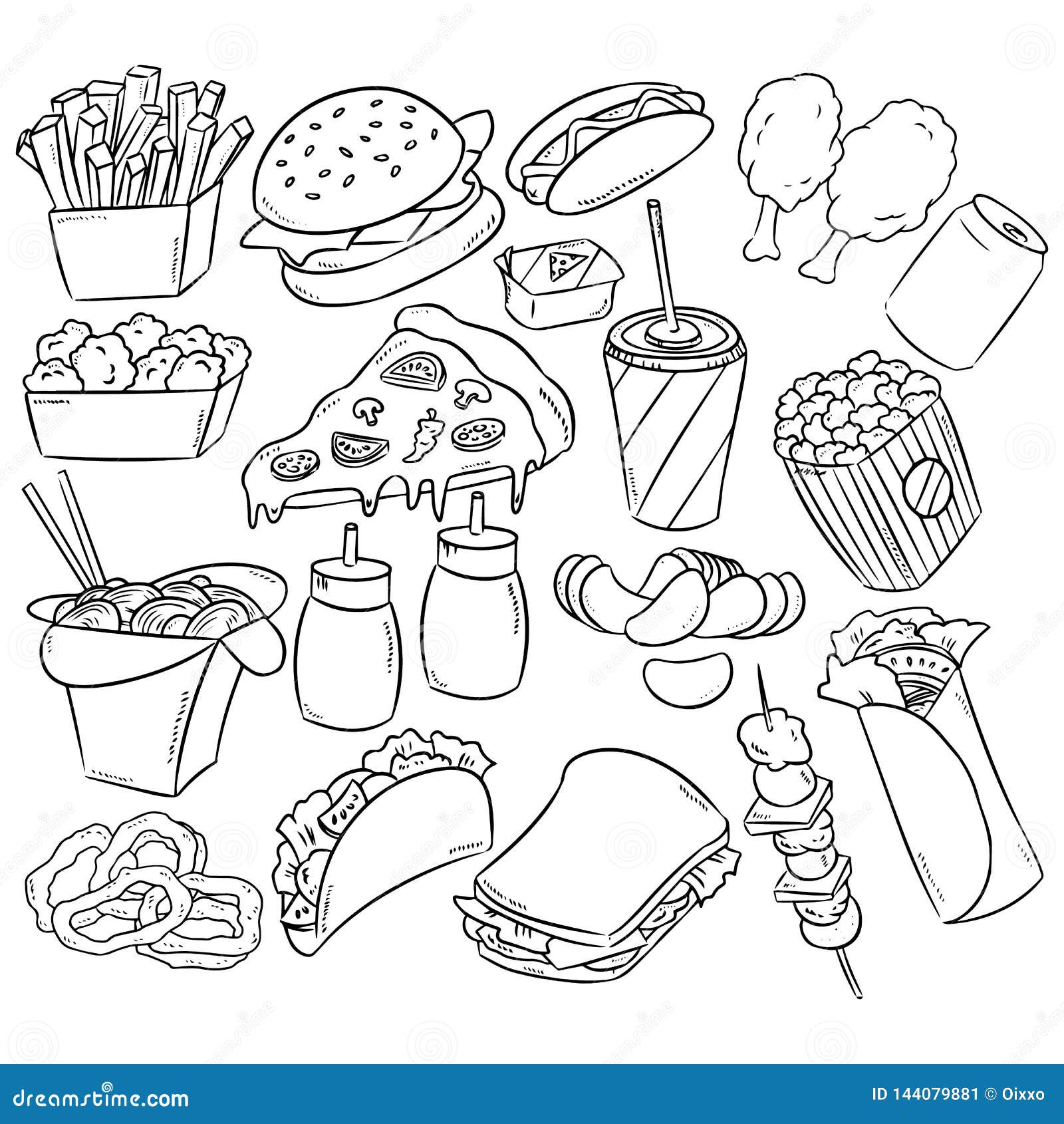 Fast Food Line Art at Sam Kyle blog