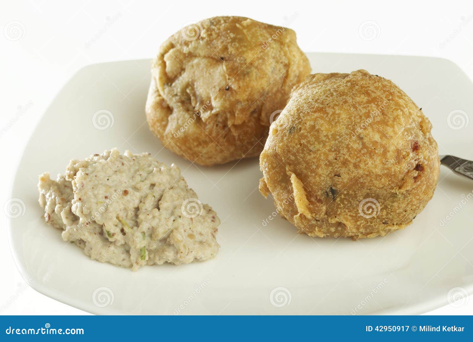 Potato Vada Pakoda Or Fritter Indian Food Snack In Pure White ...