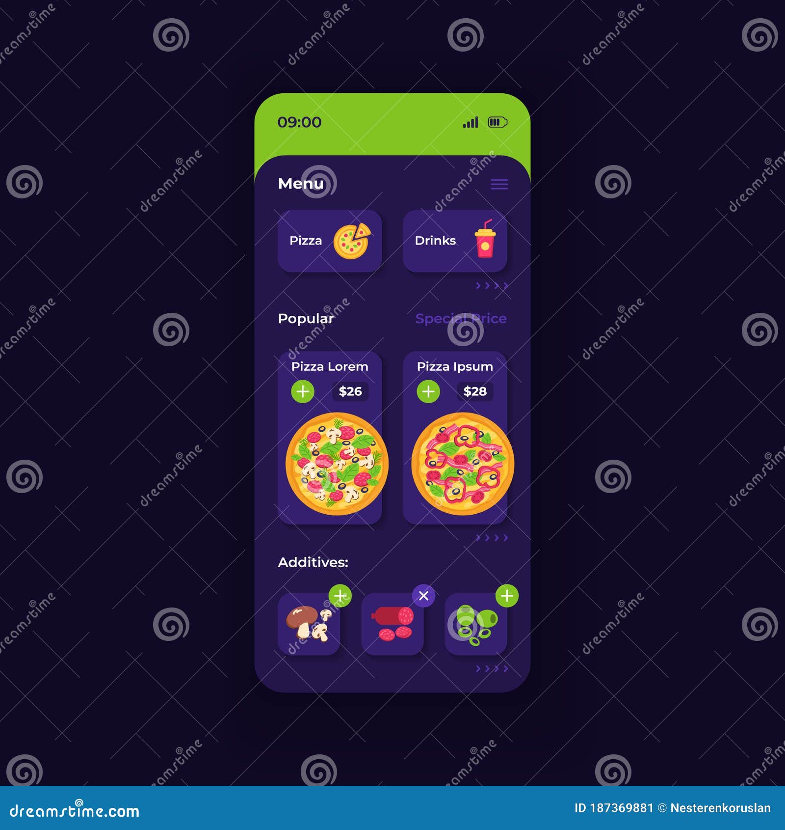 Fast Food Delivery App Smartphone Interface Vector Template Stock ...