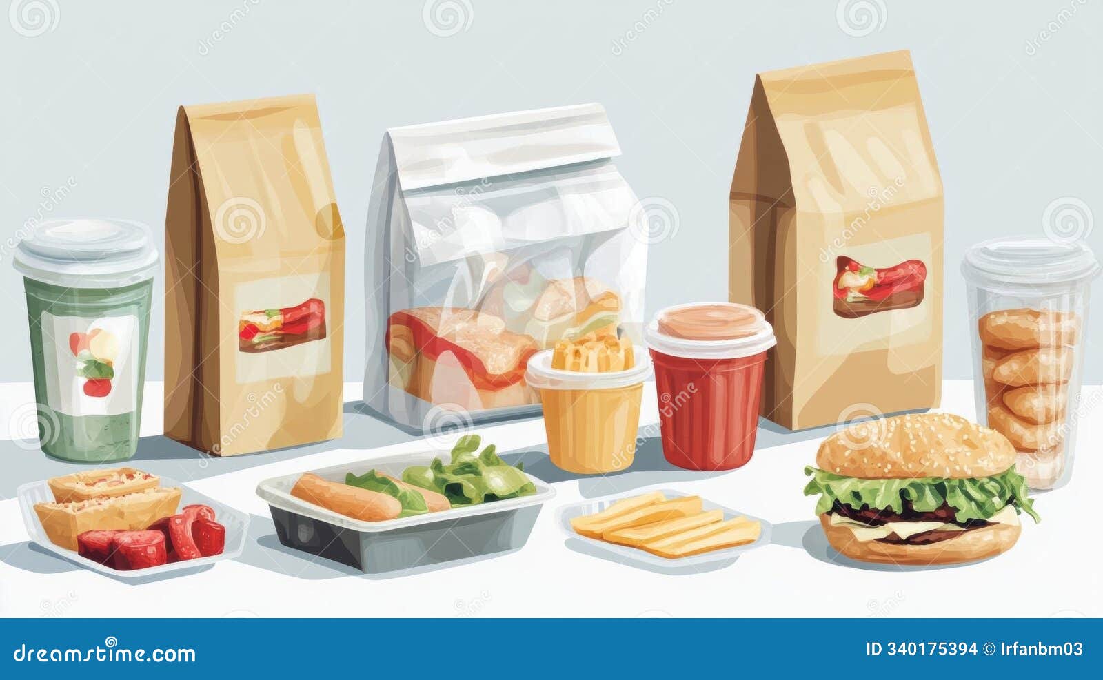 Fast Food Delivery, a Visual Guide To Packaging and Presentation Stock ...