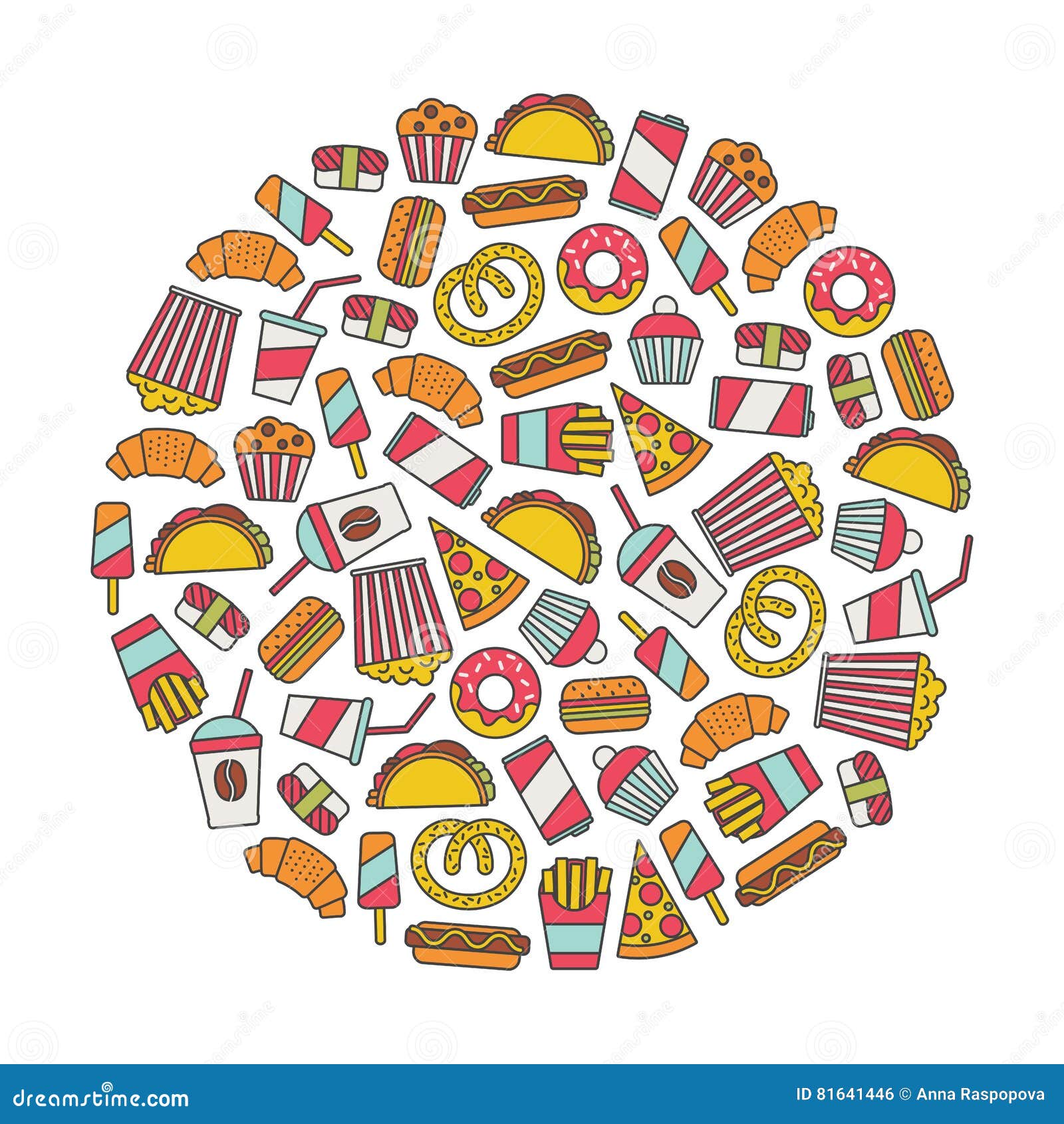 Fast food design element stock vector. Illustration of hamburger - 81641446