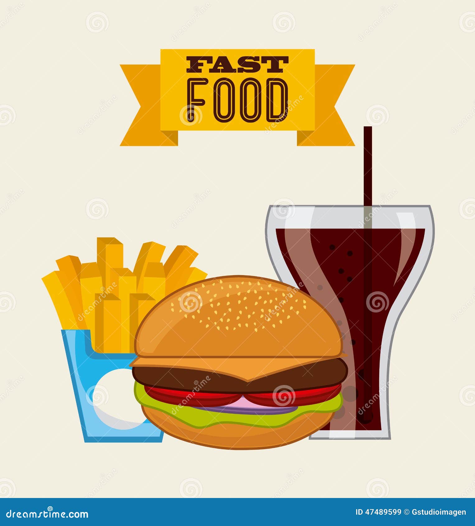 Fast food stock vector. Illustration of lunch, poster - 47489599
