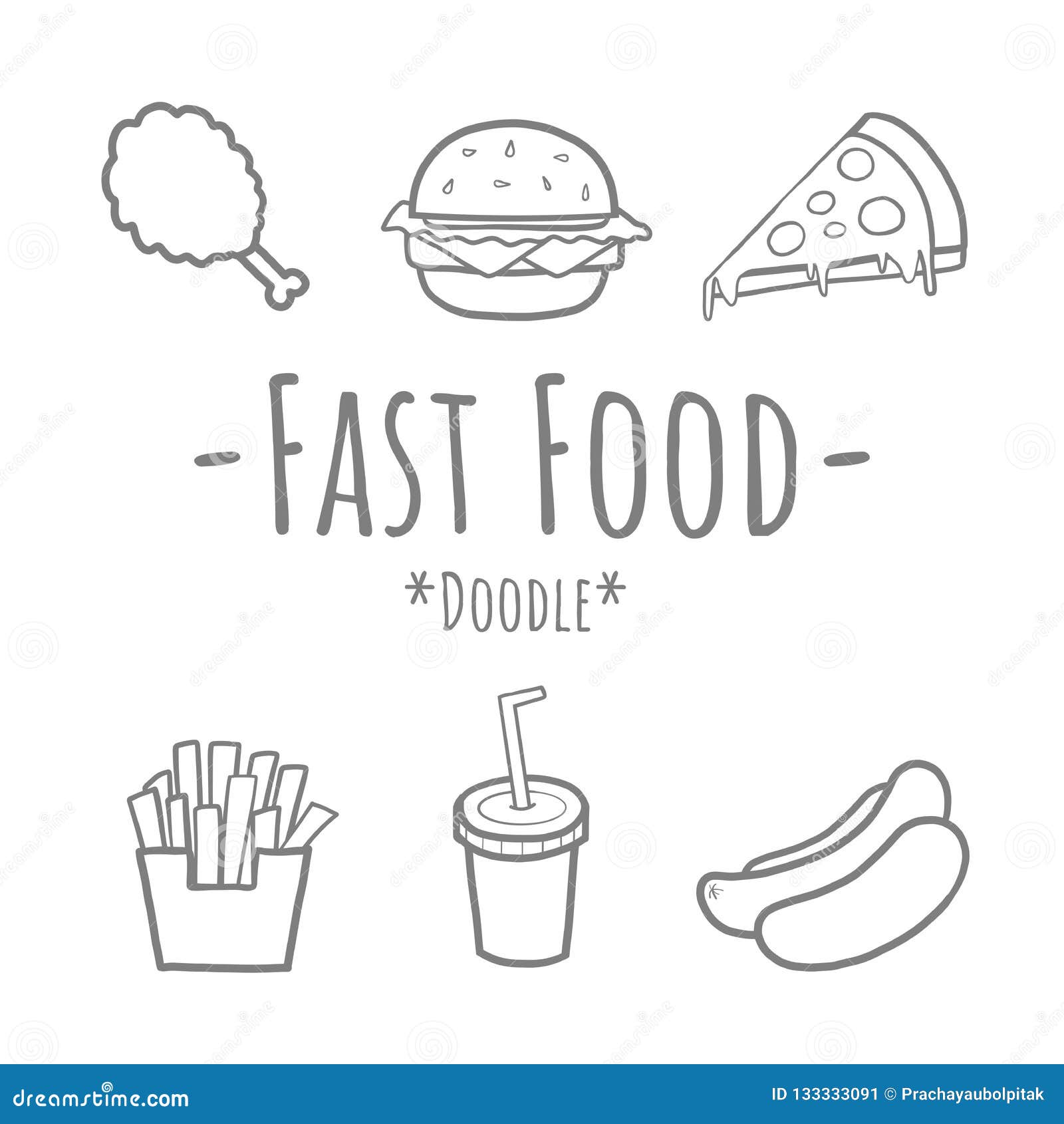 Fast Food Doodle Set Fried Chicken Hamburger Pizza Fries Hotdog Soda ... Fast Food Doodle Set Fried Chicken Hamburger Pizza Fries Hotdog Soda ...