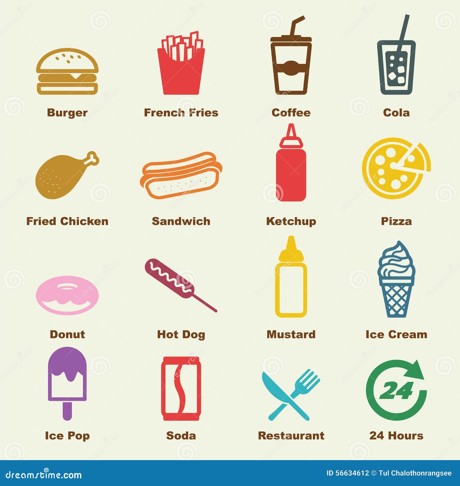 Fast Food Elements Stock Vector Illustration Of Cheeseburger 56634612