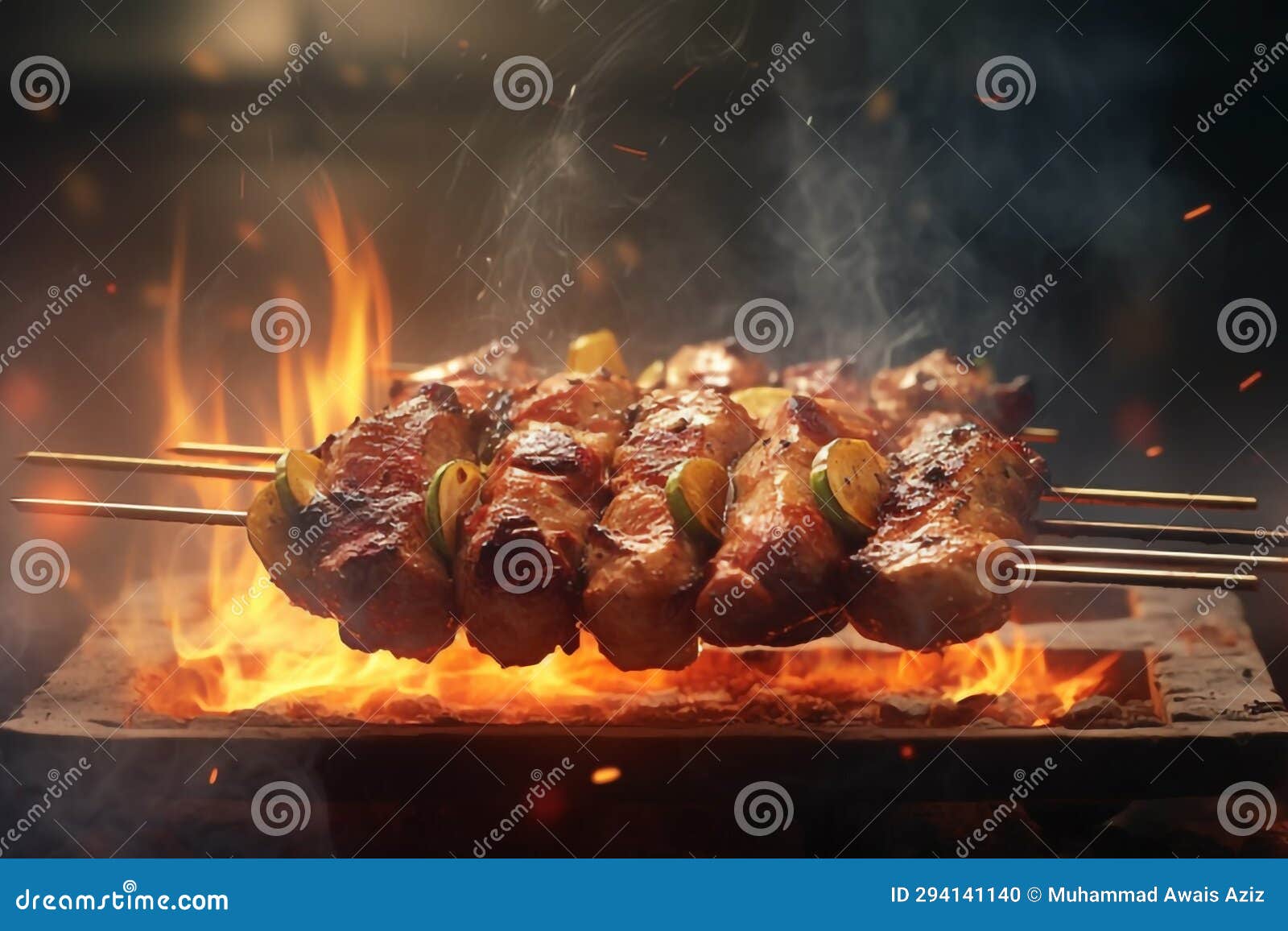 Fast Food on Flame Grill - Ai Generated Stock Illustration ...