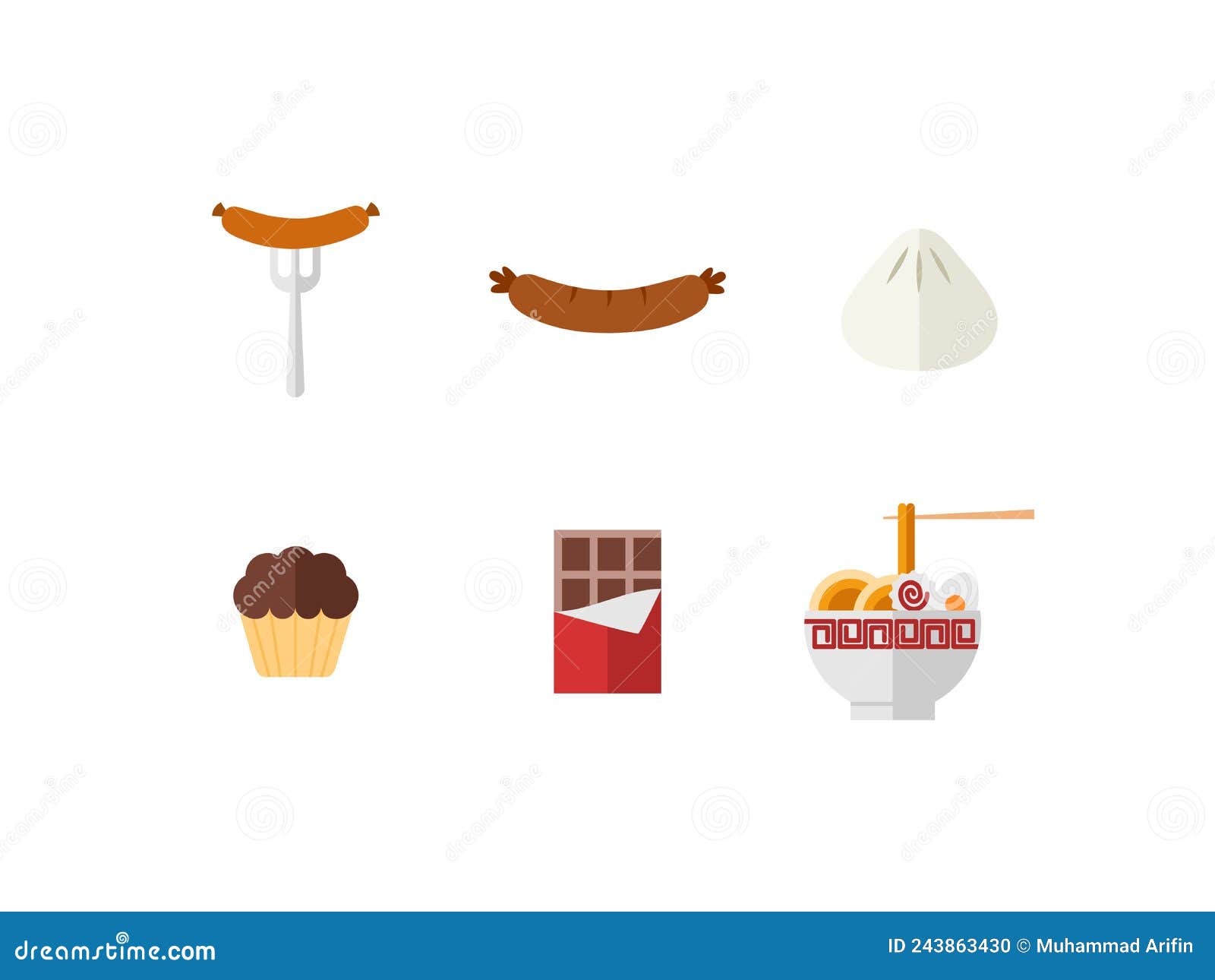 Flat Icon Illustration of Fast Food Icon Set V6 - Flat Icon ...