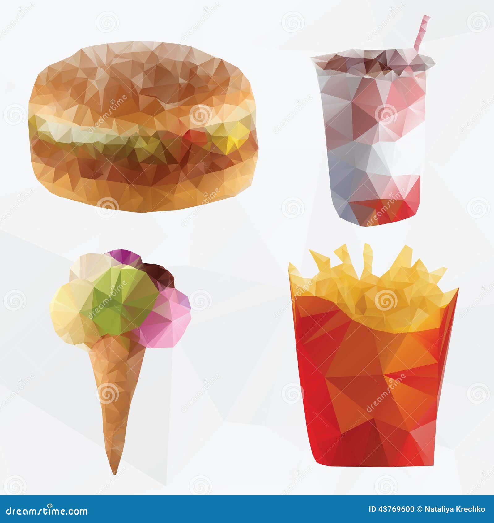 Fast Food Geometric Polygon - Vector Stock Vector - Illustration of ...