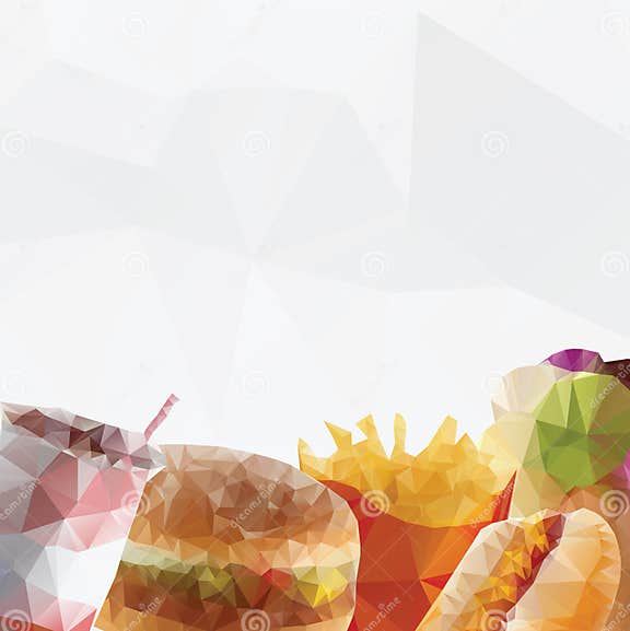 Fast Food Geometric Polygon - Vector Stock Vector - Illustration of ...