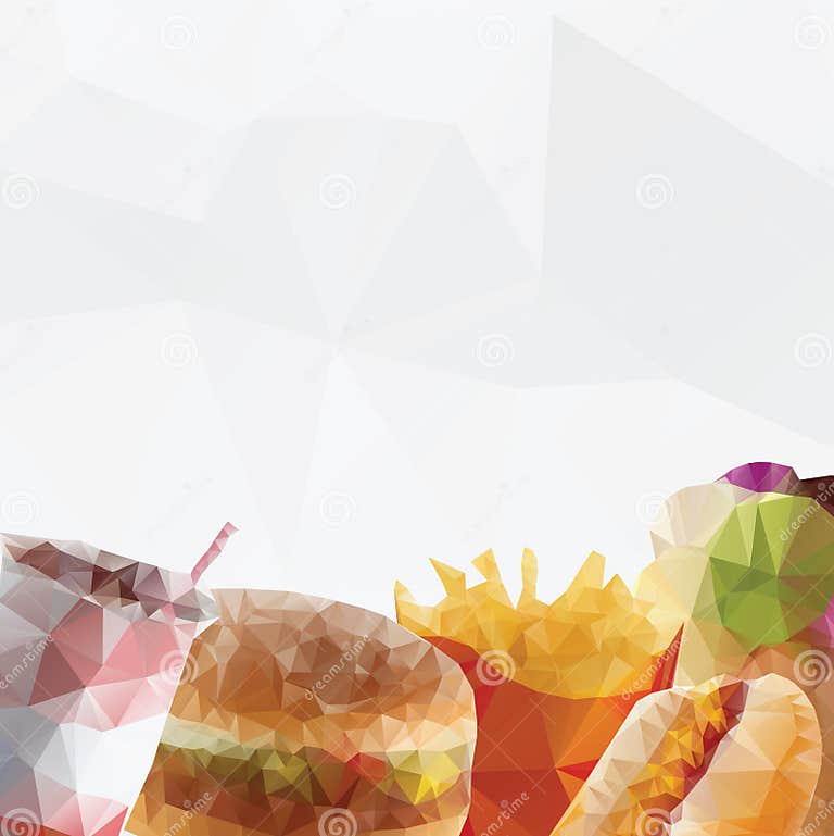 Fast Food Geometric Polygon - Vector Stock Vector - Illustration of ...