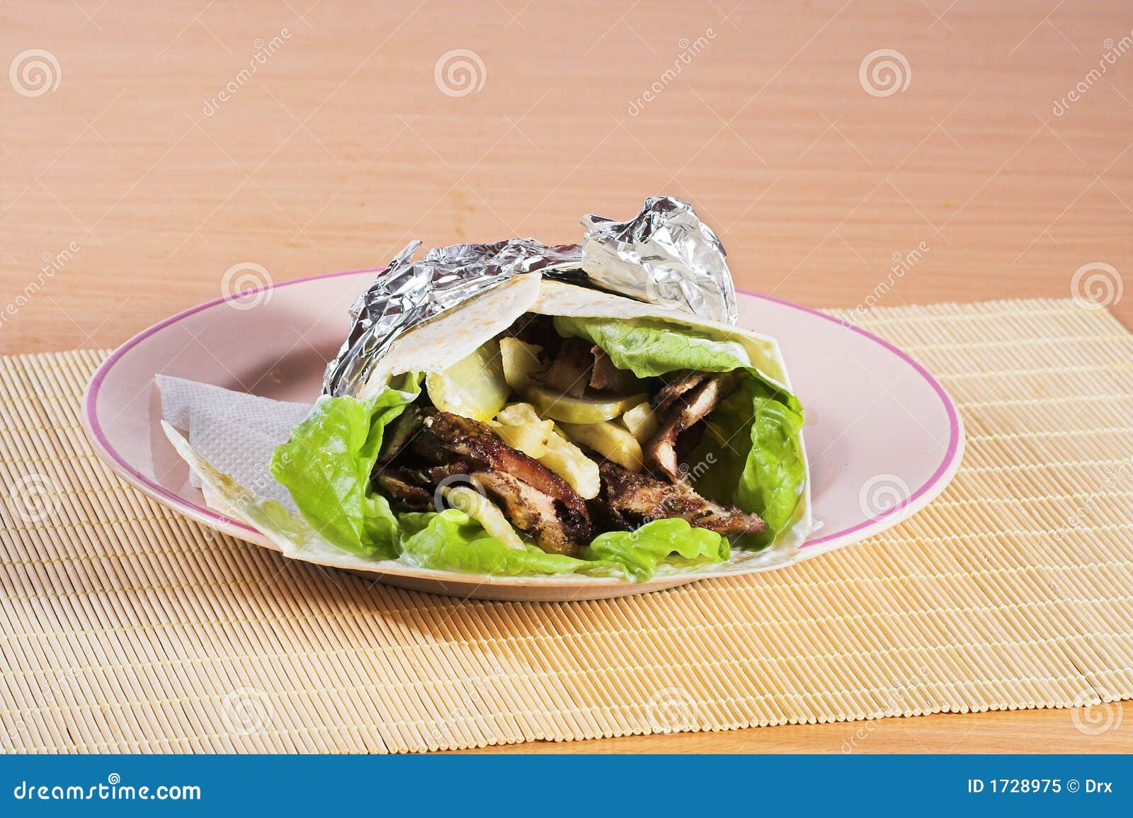 Fast food gyros stock image. Image of plate, diner, cheese - 1728975