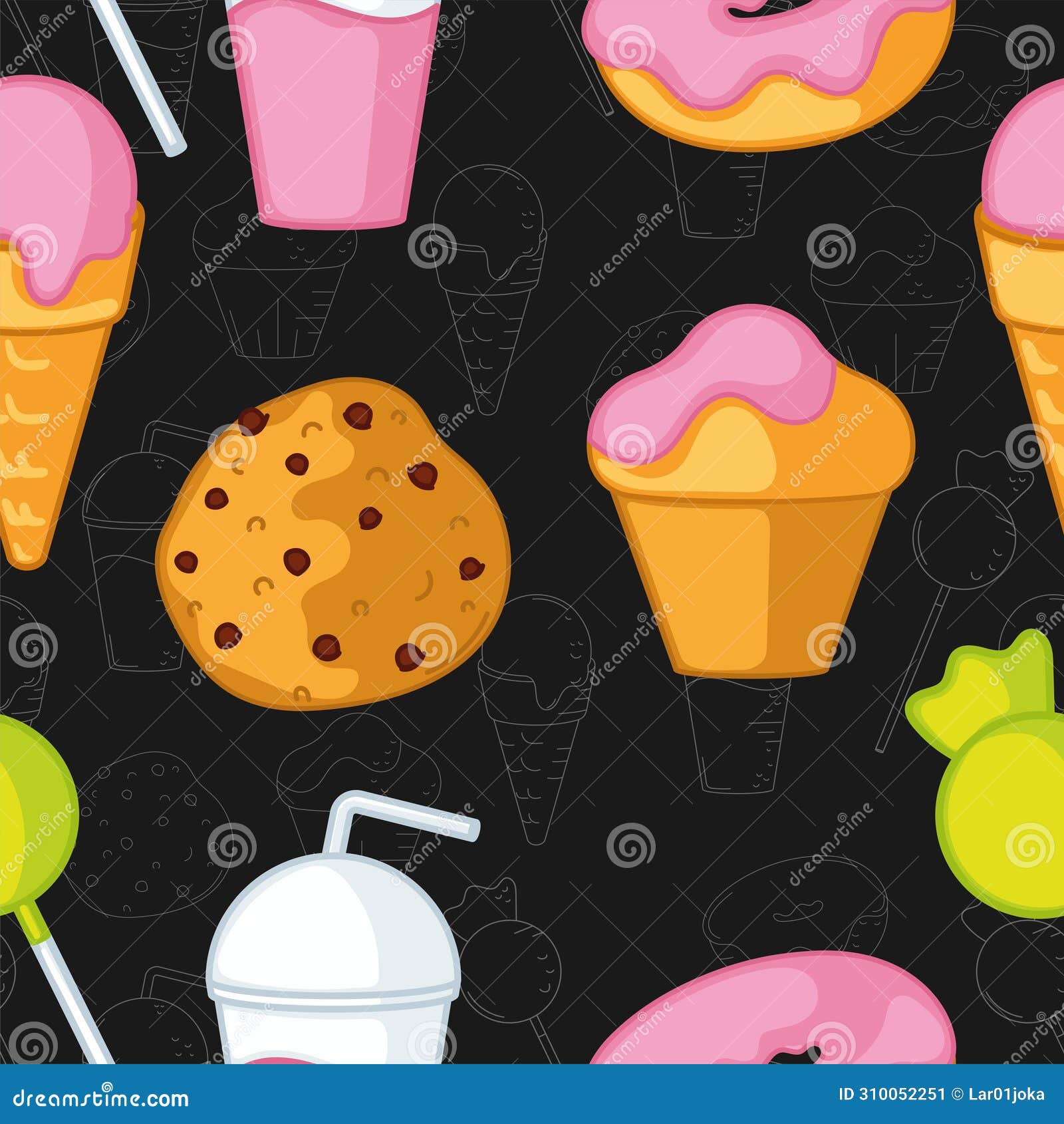 Fast Food Icon Pattern Restaurant Wallpaper Vector Stock Vector ...