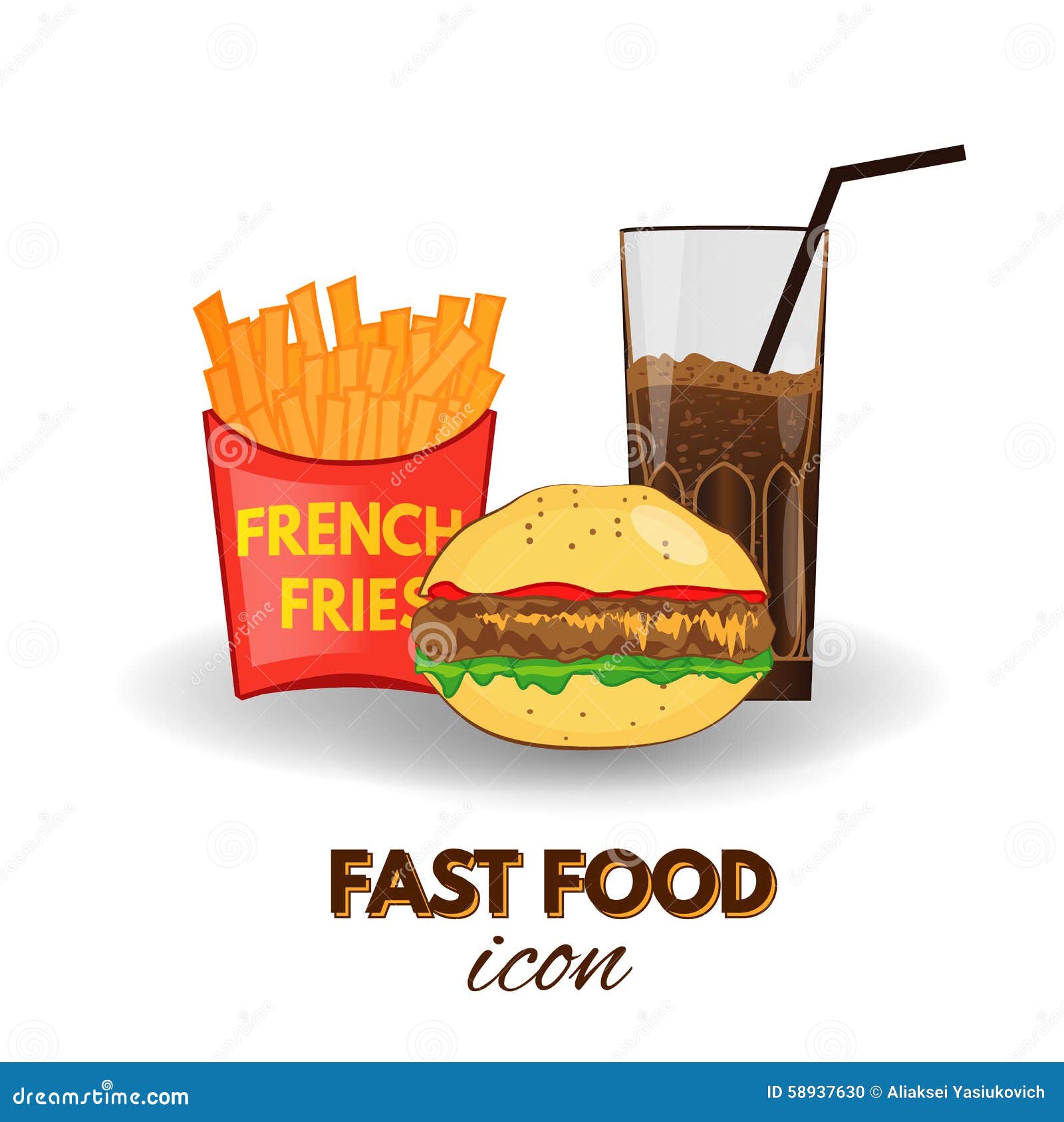 Fast Food Icon, Vector Symbols Stock Illustration - Illustration of ...