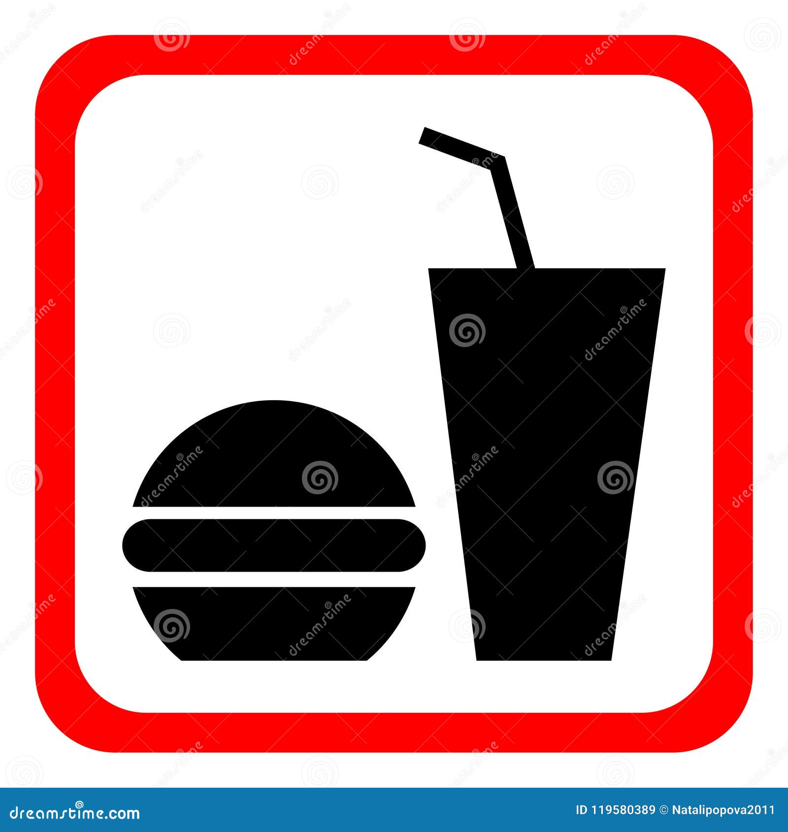 Fast Food Icon on a White Background. Vector Illustration. Stock Vector ...