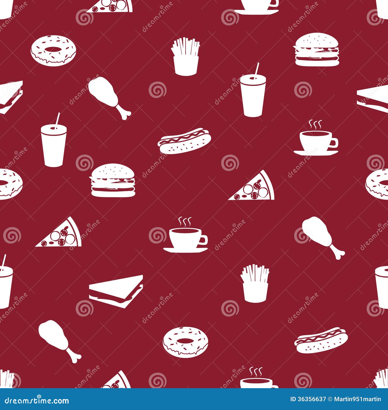 Fast Food Icons Pattern Eps10 Stock Vector - Illustration of simple ...