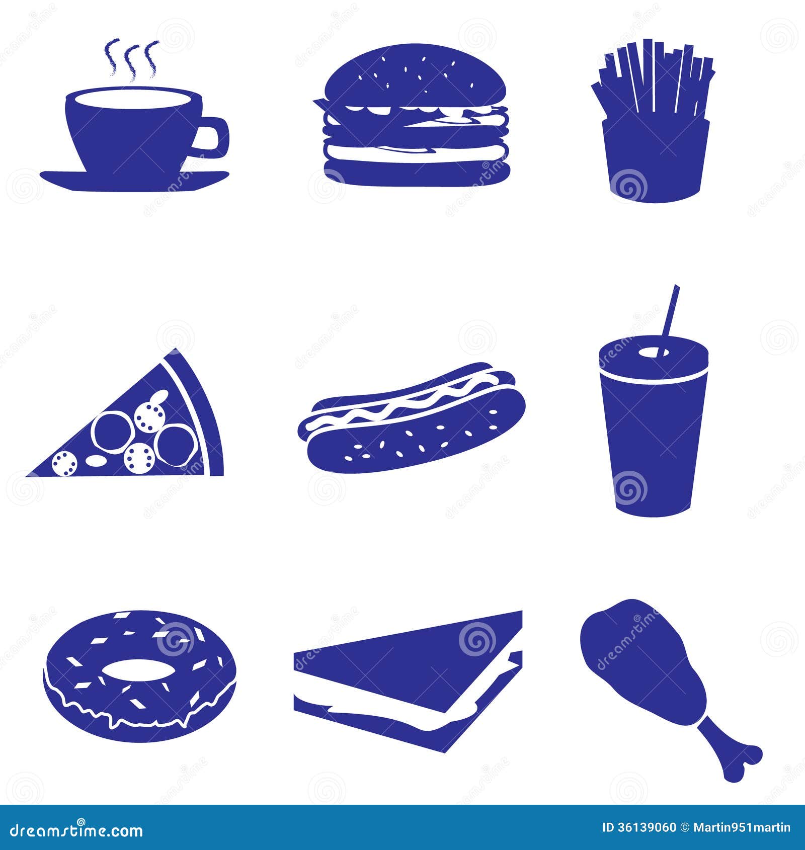 Fast food icons set eps10 stock vector. Illustration of graphic - 36139060