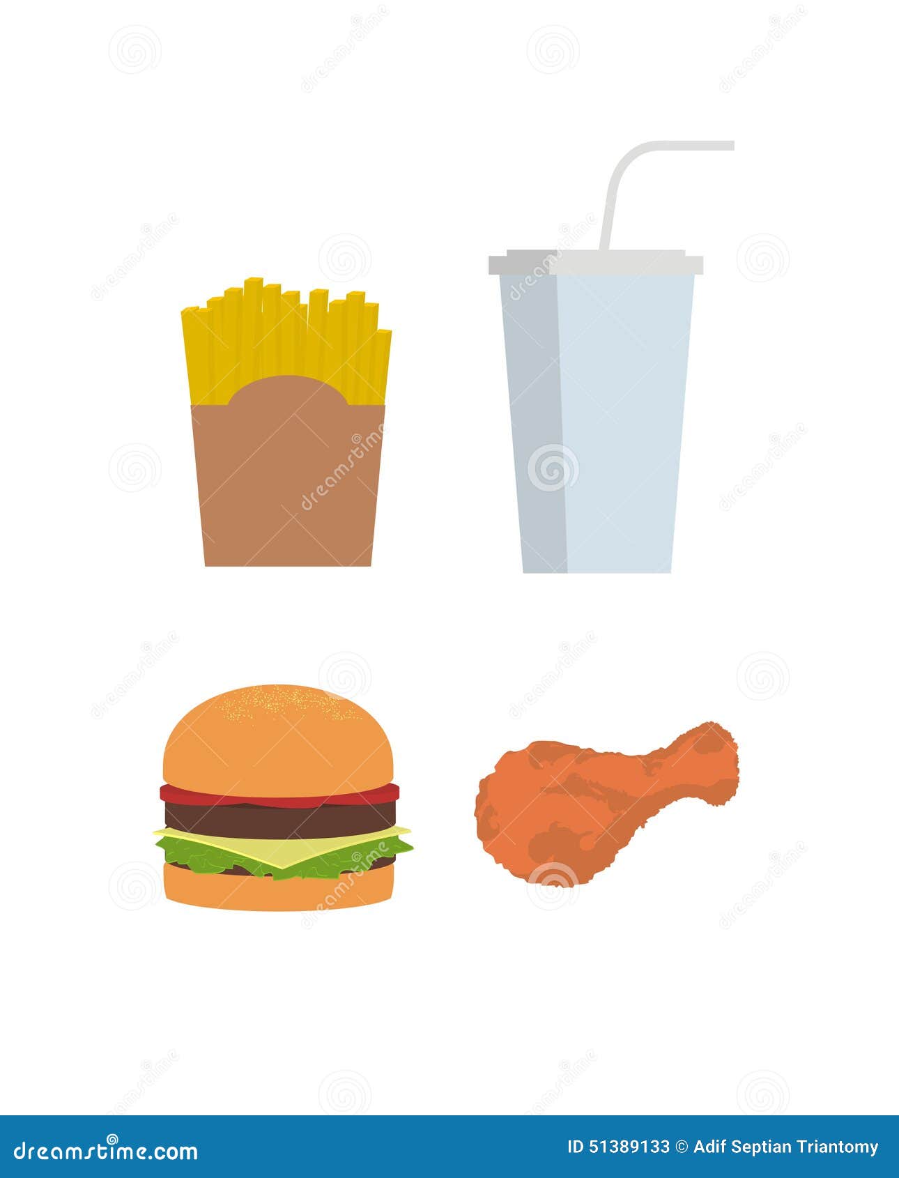Fast food illustration stock vector. Illustration of meal - 51389133