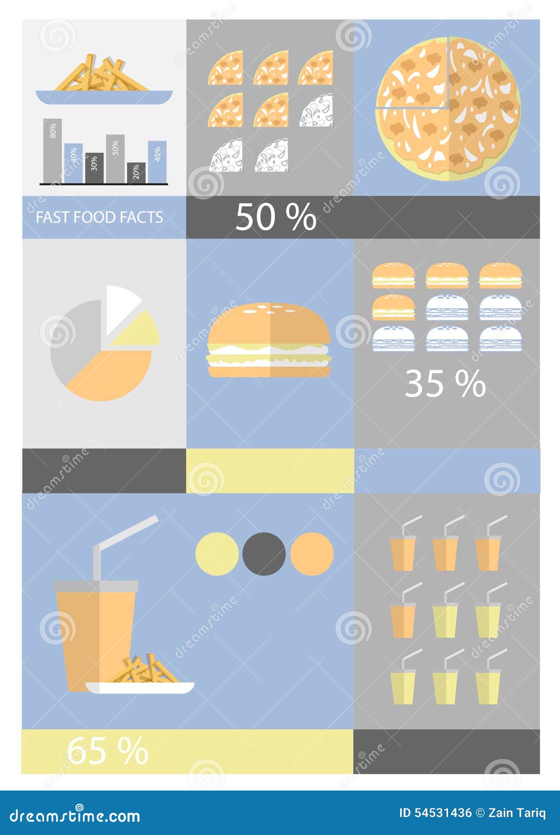 Fast Food Info Graphics. Vector Stock Illustration - Illustration of ...