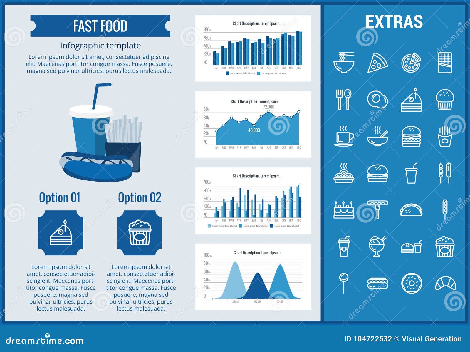 Fast Food Infographic Template and Elements. Stock Vector ...