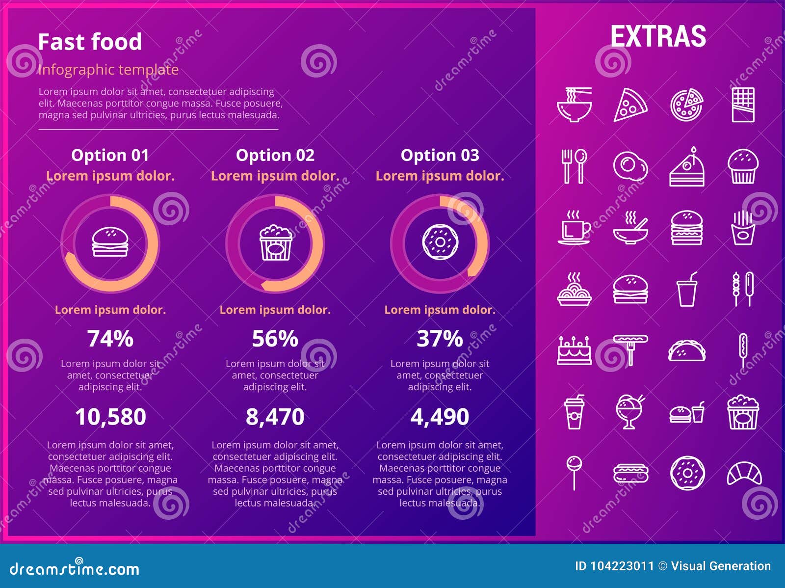 Fast Food Infographic Template and Elements. Stock Vector ...