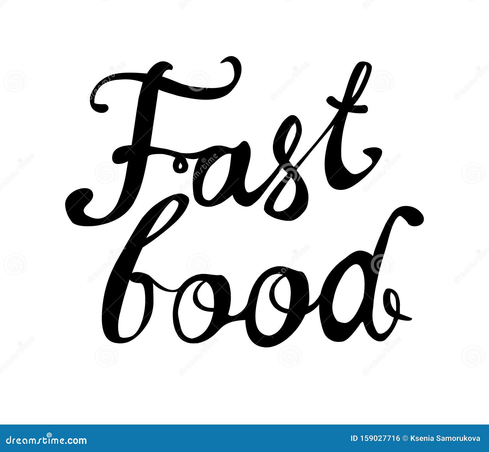 FAST FOOD. Inscription of Calligraphic Letters Stock Vector ...
