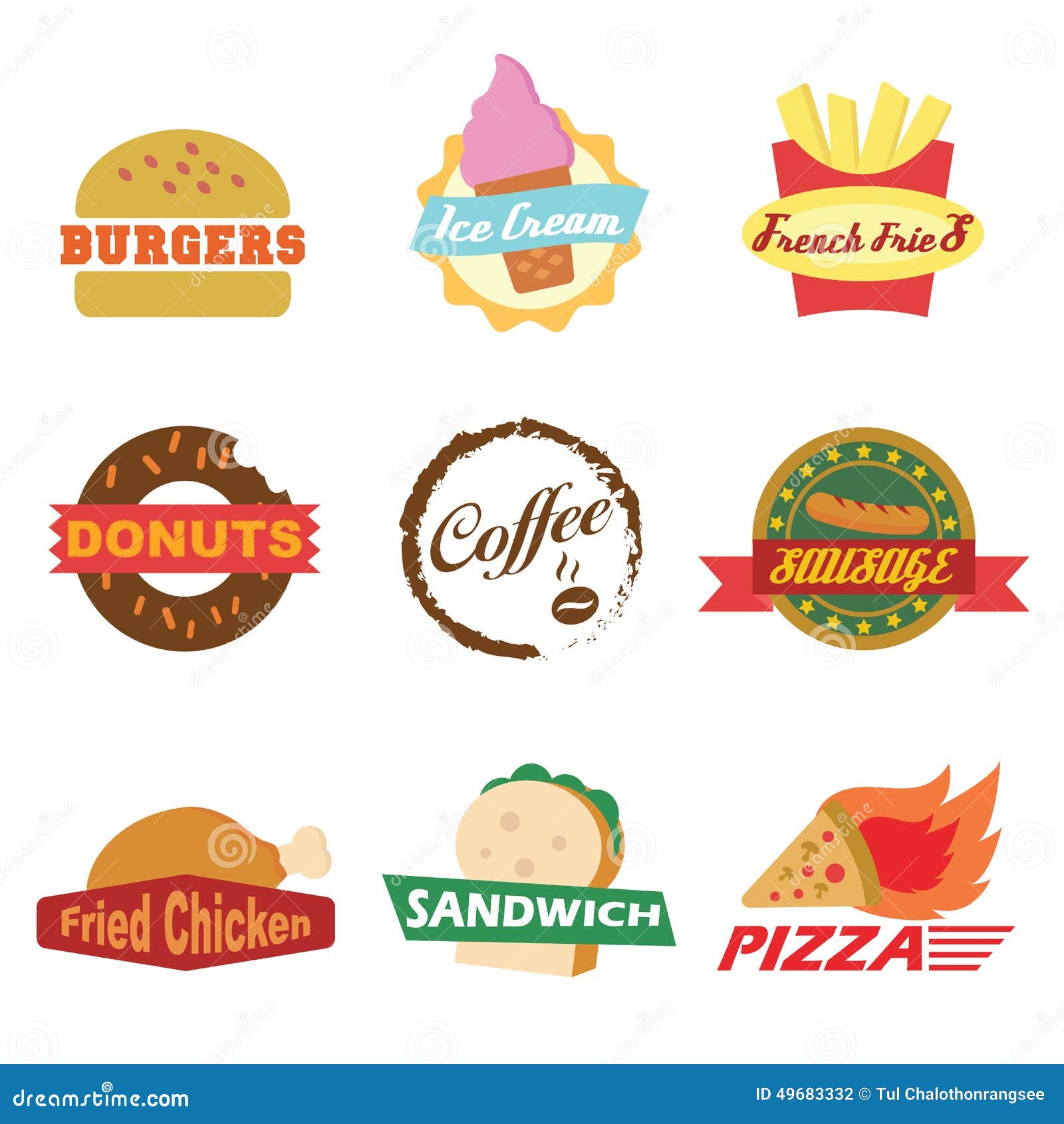 Fast food logo stock vector. Illustration of delicious - 49683332