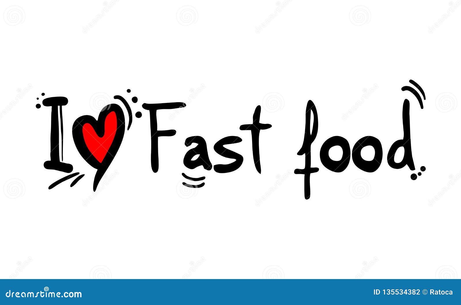 Fast food love message stock vector. Illustration of creative - 135534382