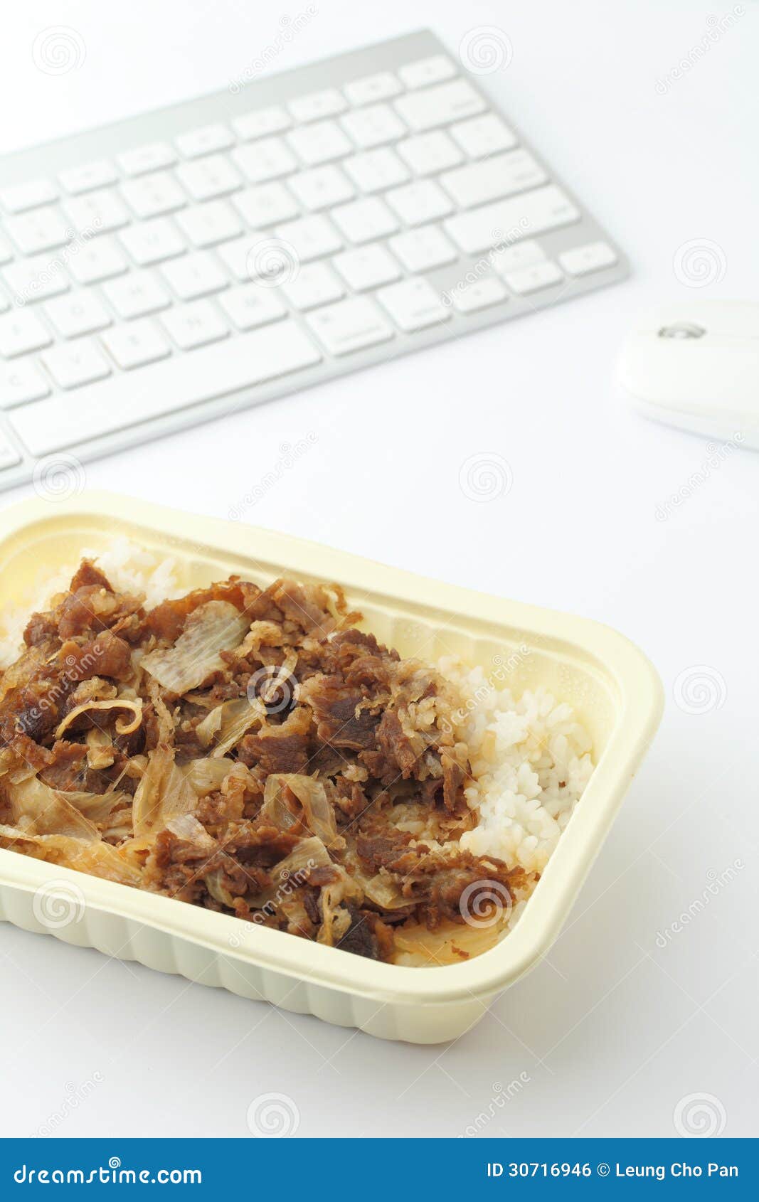 Fast Food Lunch on Working Desk Stock Photo - Image of calorie ...