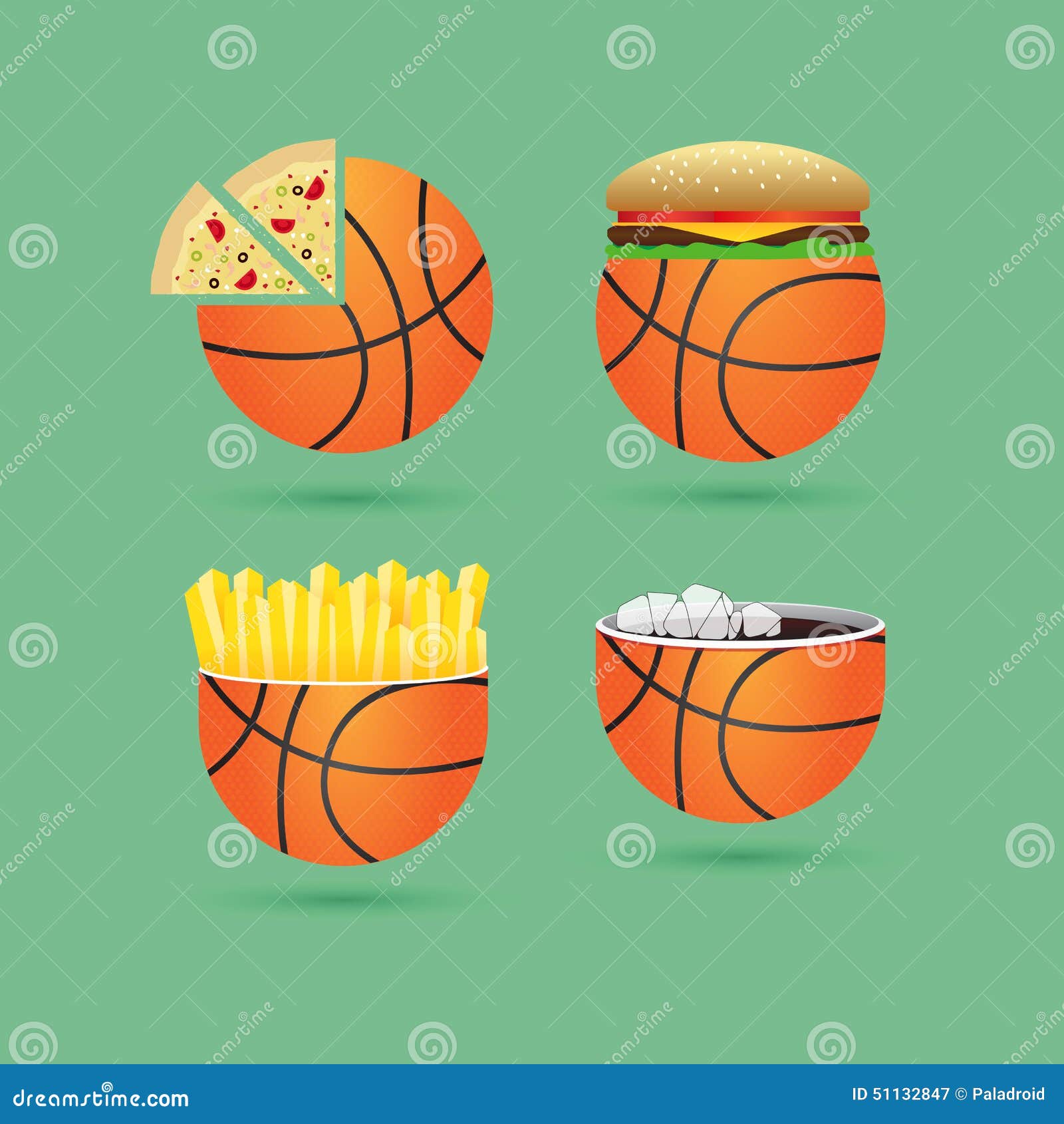 Fast food stock vector. Illustration of eating, american - 51132847