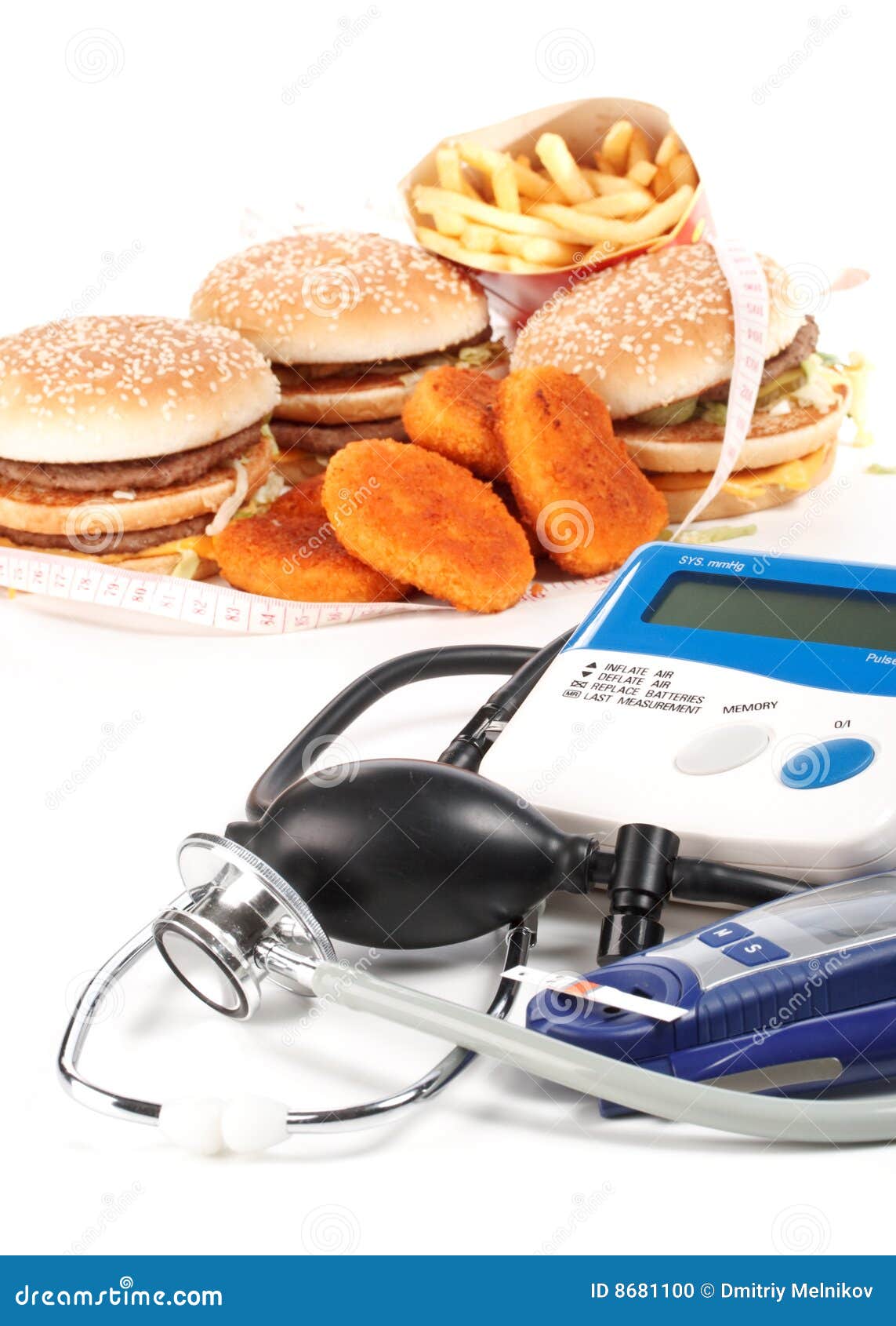 Fast-food and Medical Tools Stock Photo - Image of device, blood: 8681100