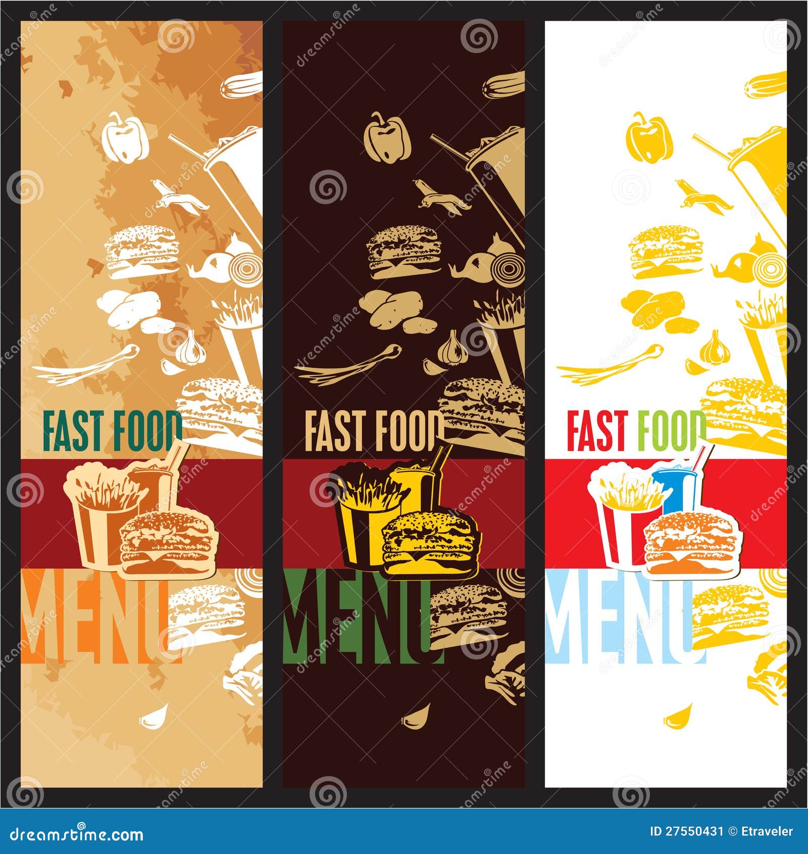 Fast food menu stock vector. Illustration of drawing - 27550431