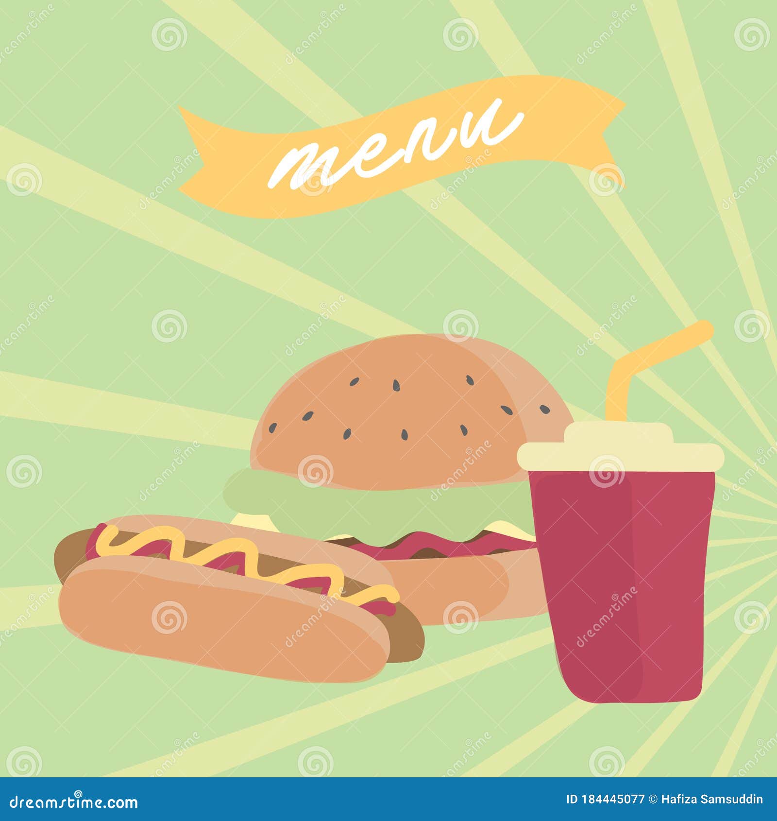 A Fast Food Menu Illustration. Stock Illustration - Illustration of ...