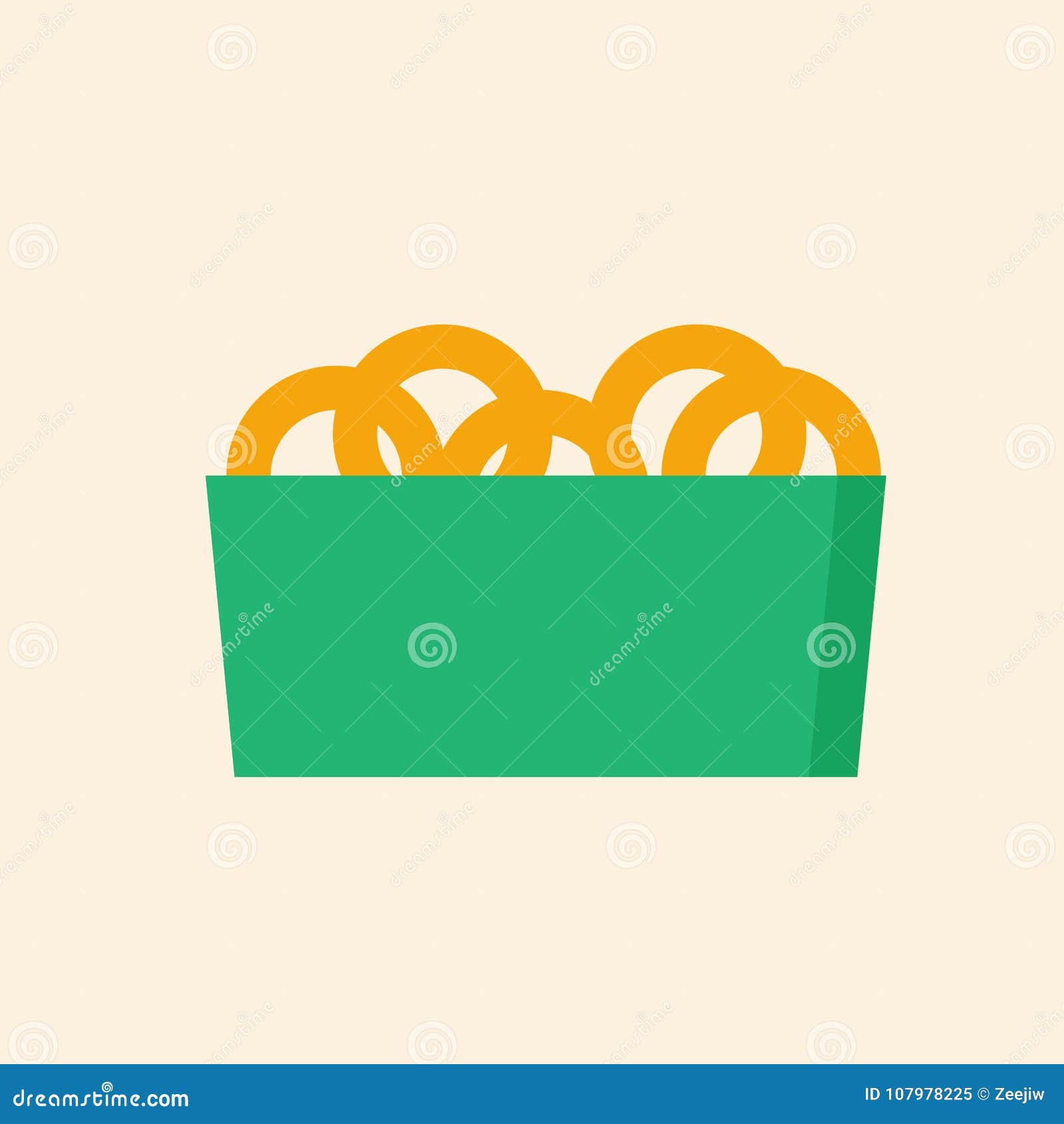 Fast Food Menu. Onion Rings in the Box Stock Vector - Illustration of ...