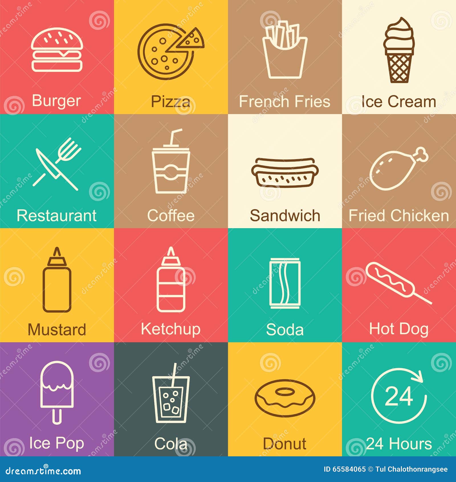 Food Outline Icons Cartoon Vector | CartoonDealer.com #57699379