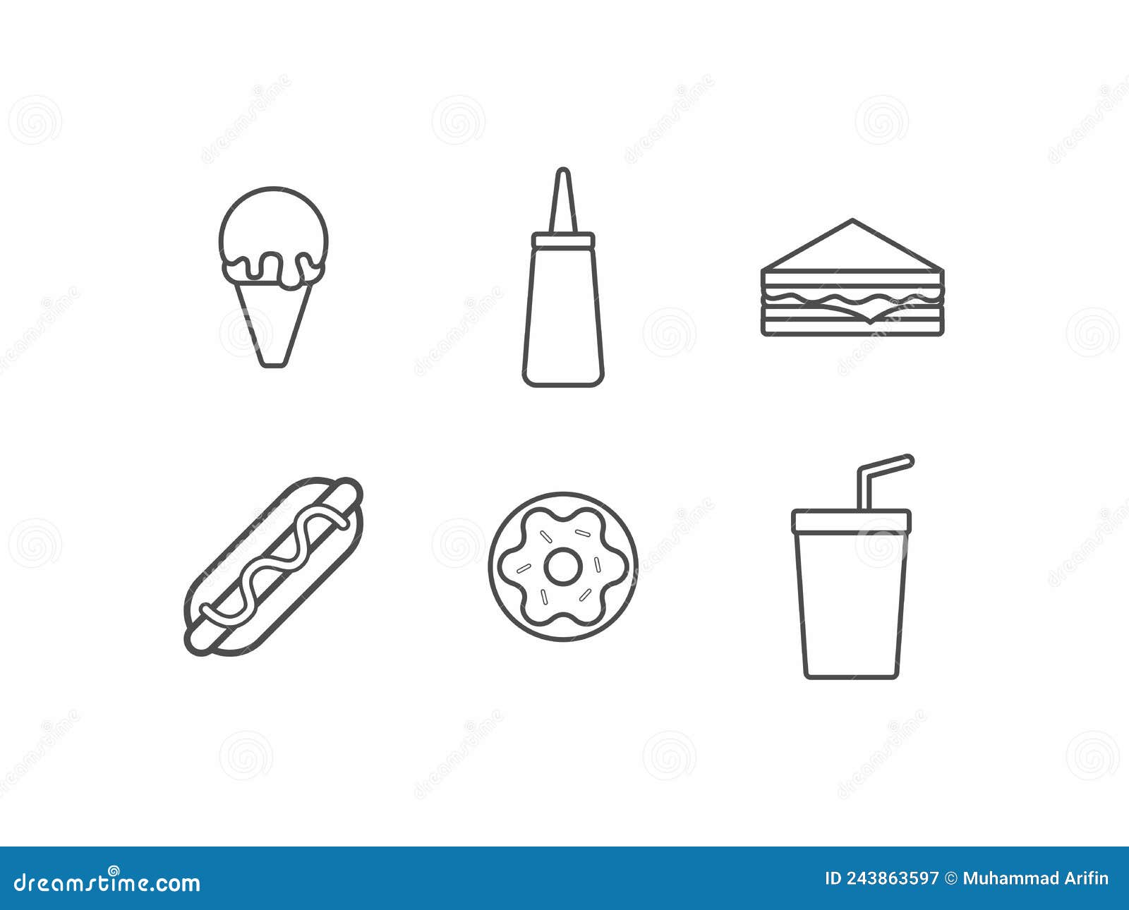 Outline Icon Illustration of Fast Food Icon Set V2 - Outline Icon ...