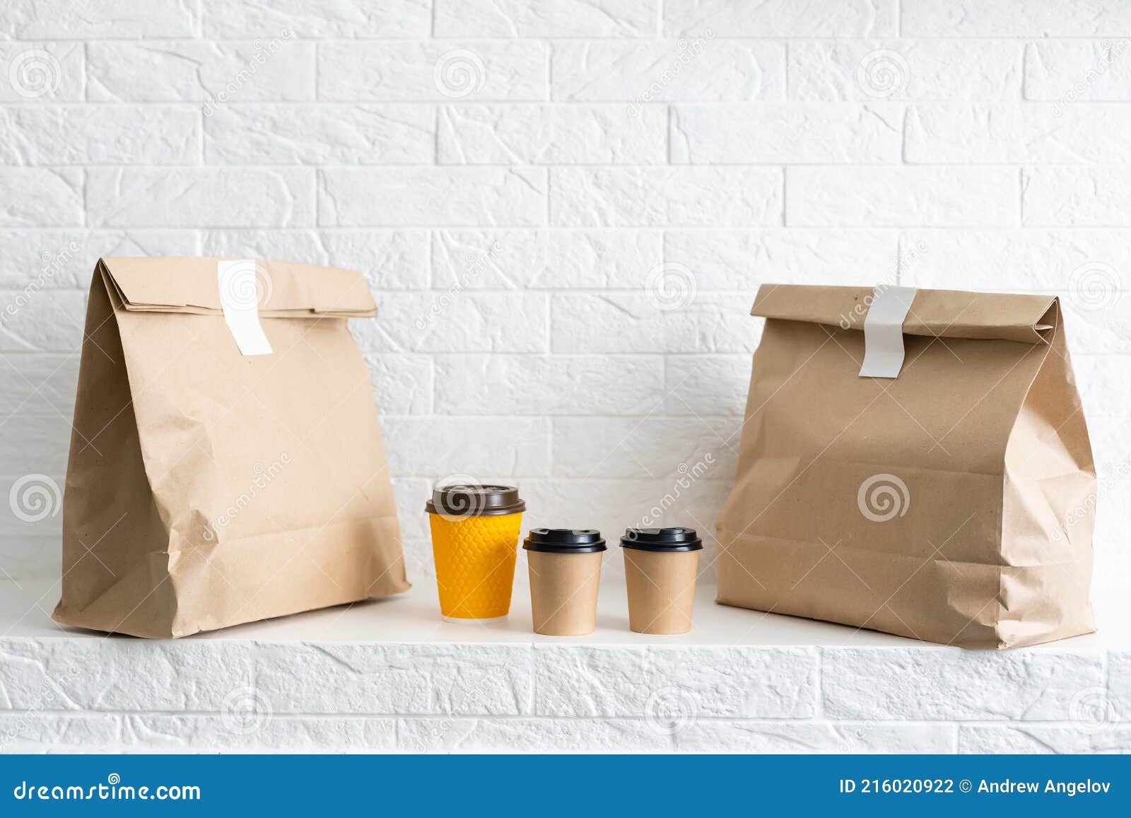 Fast Food Packaging Set. Delivery Packages Stock Photo - Image of paper ...