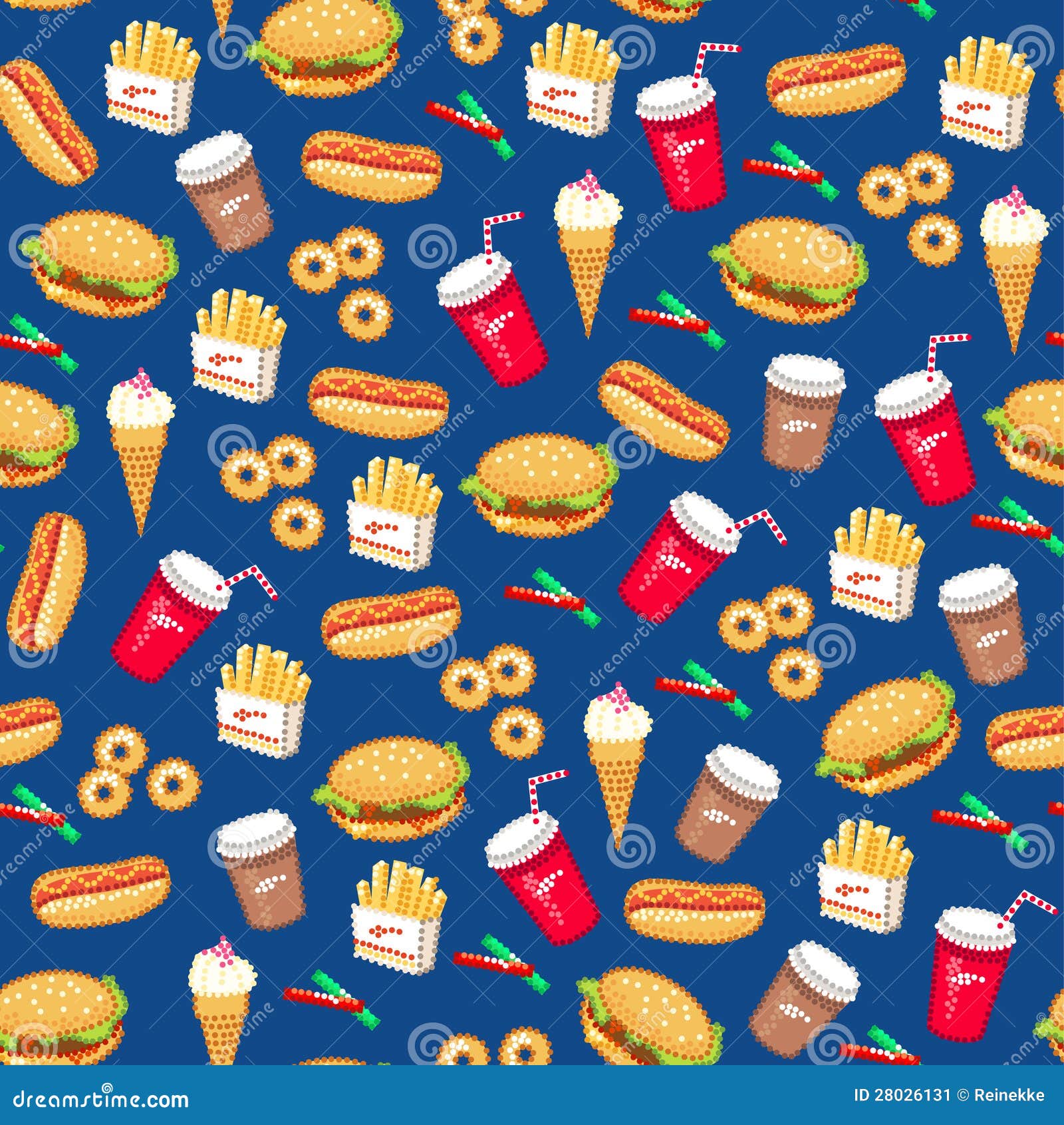 Fast Food pattern stock vector. Illustration of coffee - 28026131