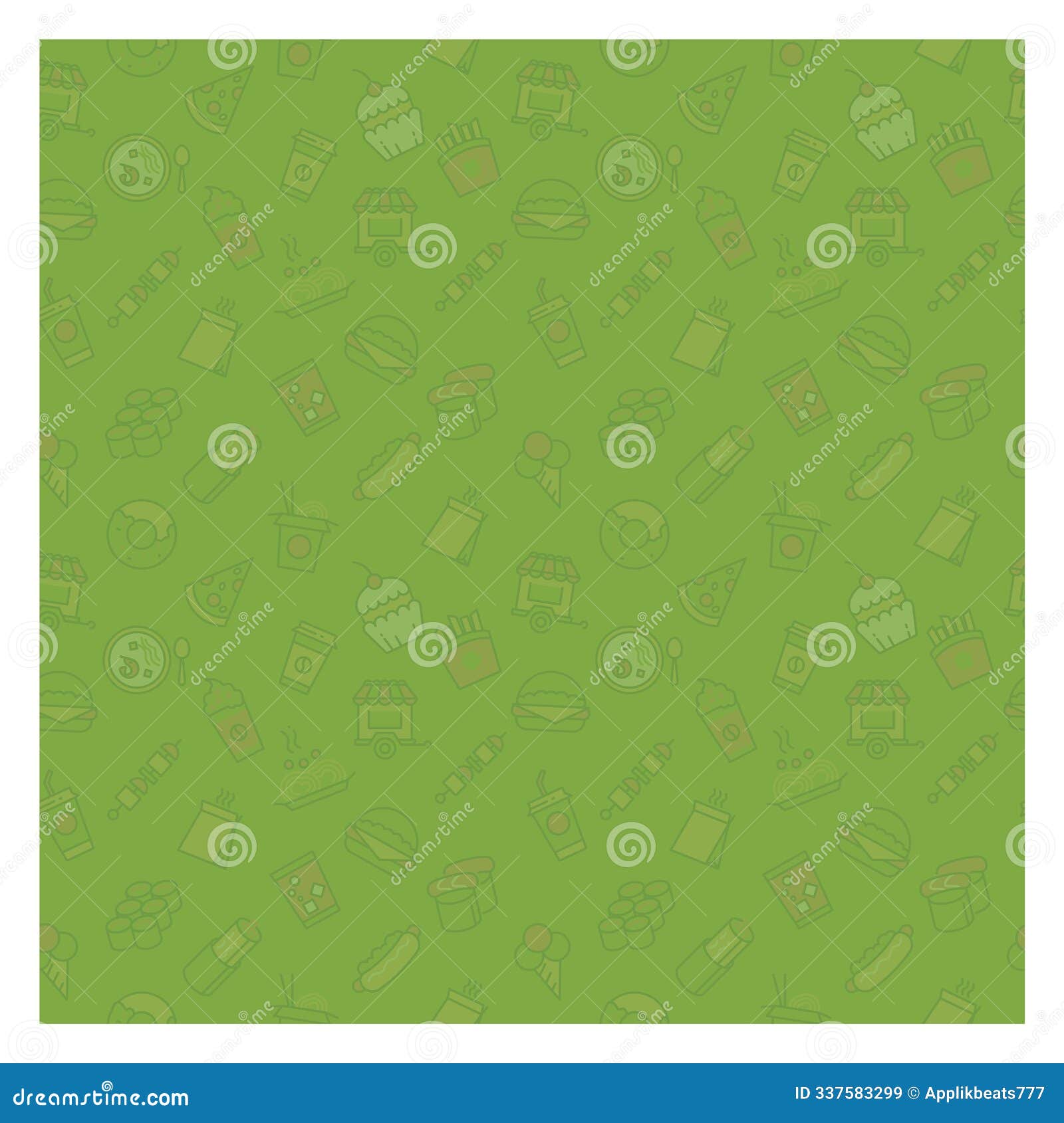 Fast Food Pattern. Seamless Square Snack Background Stock Illustration ...