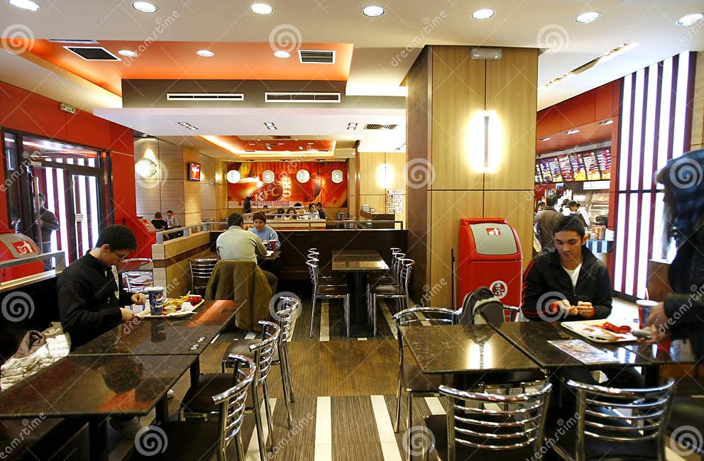 Fast Food Restaurant Interior Editorial Stock Photo - Image of full ...
