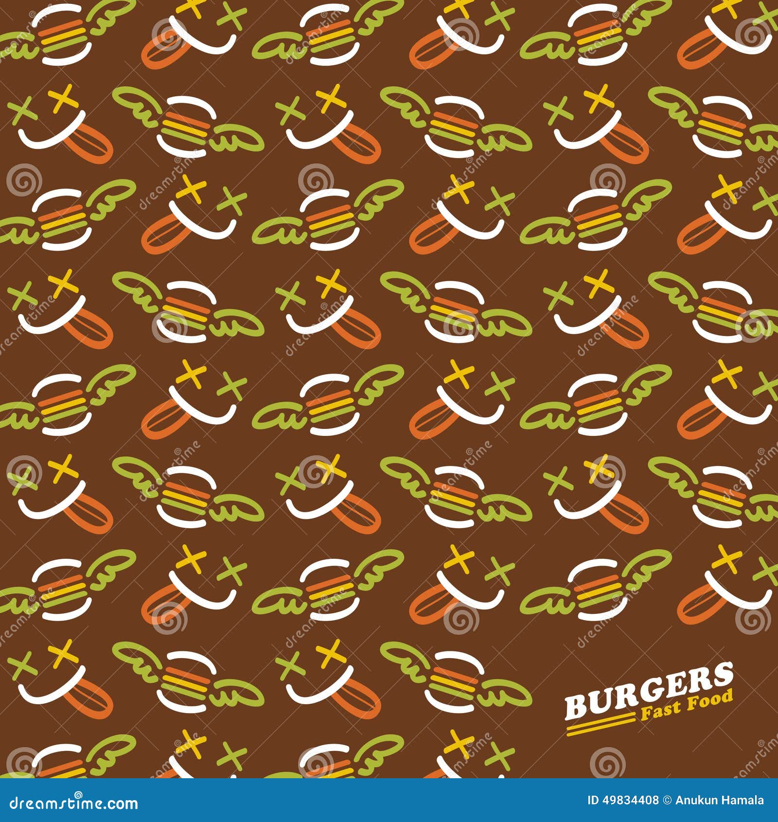 Fast Food Restaurant Pattern Stock Vector - Illustration of symbol ...