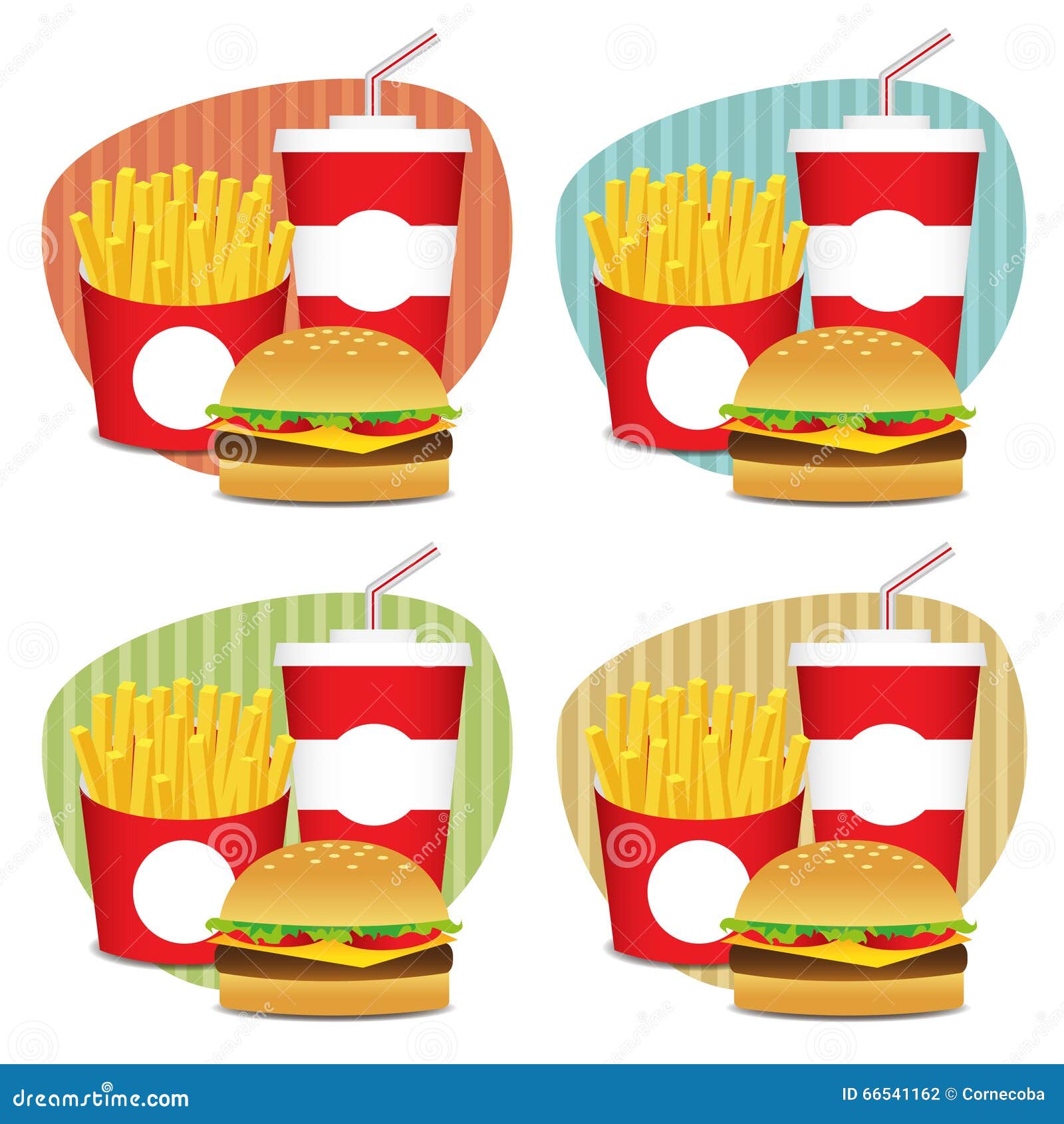 Fast food set 4 stock illustration. Illustration of beige - 66541162