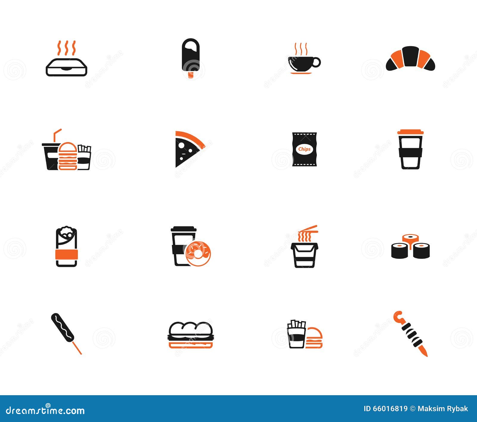 Fast food simply icons stock vector. Illustration of vector - 66016819