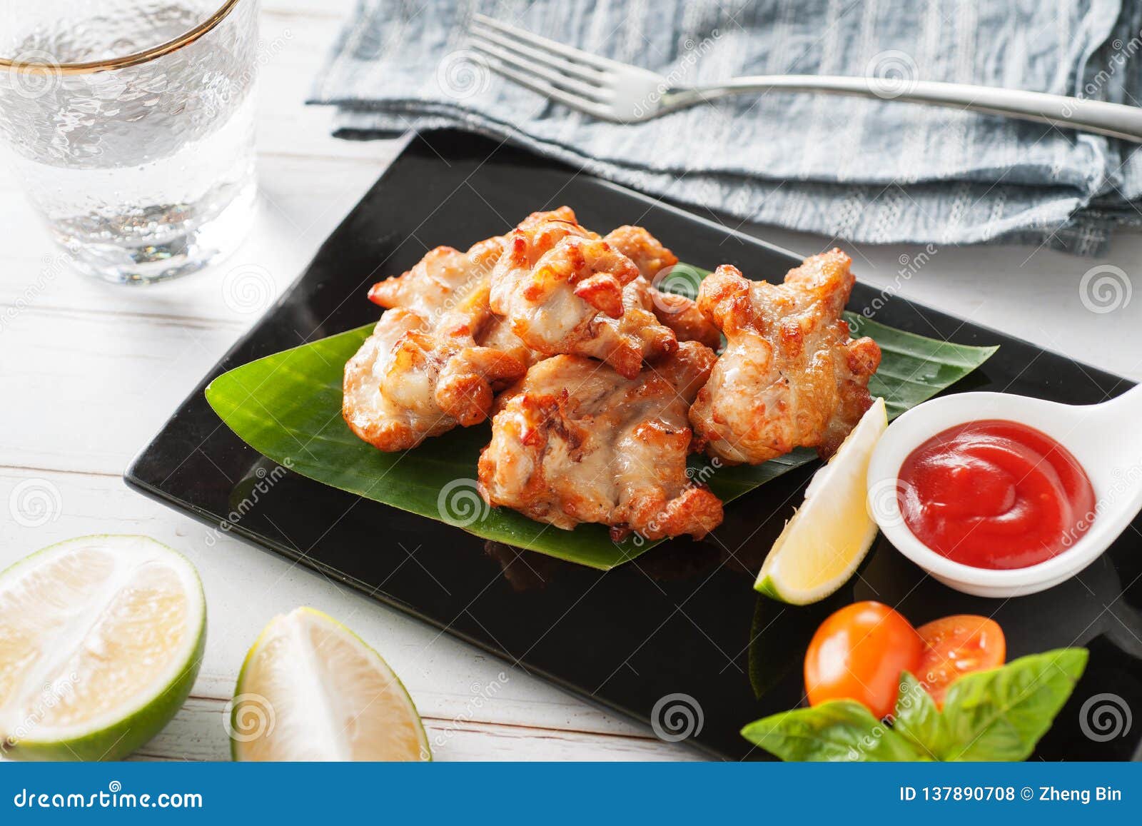 Fried chichen stock photo. Image of easy, lunch, white - 137890708