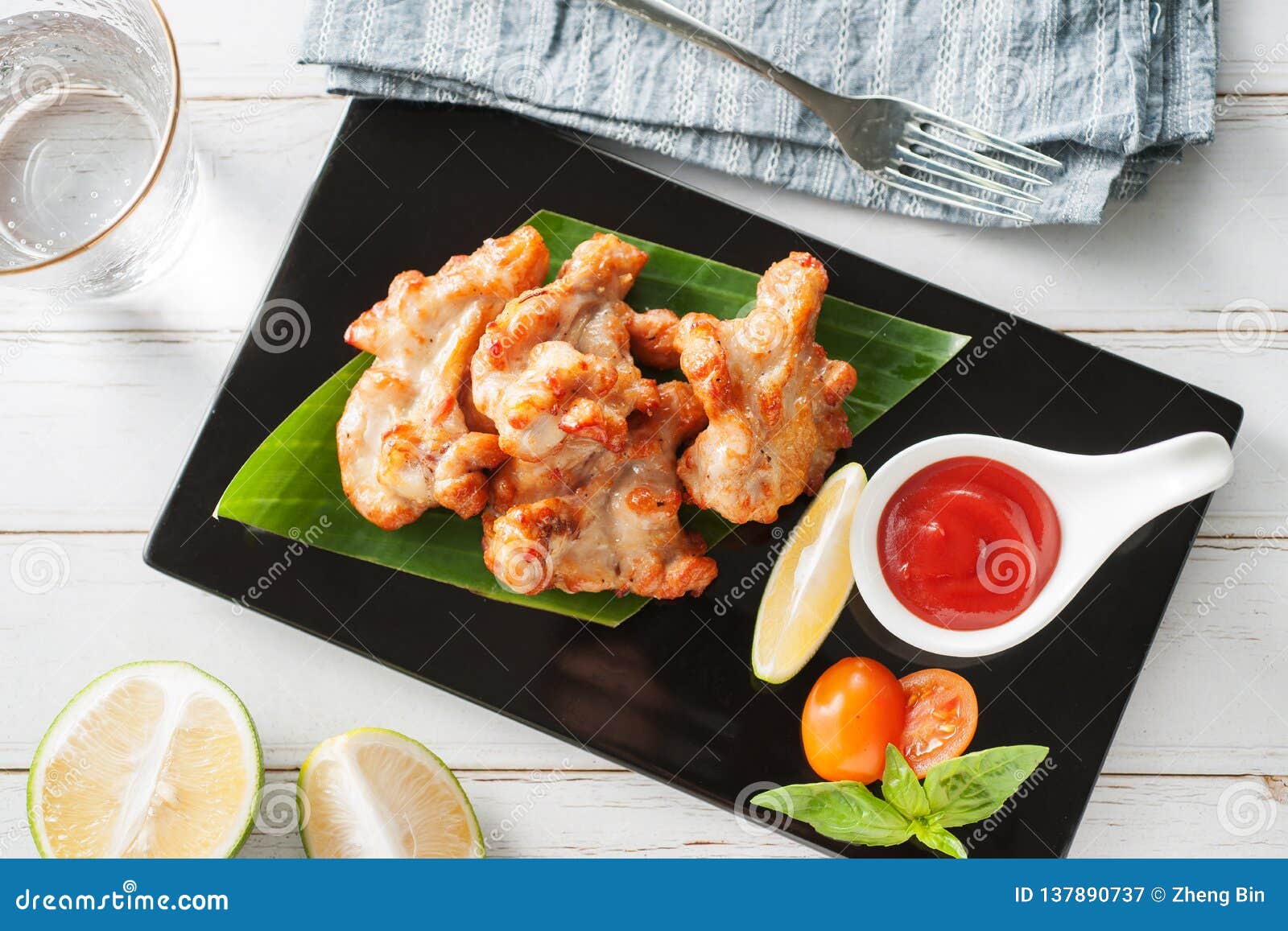 Fried chichen stock image. Image of quick, lunch, isolated - 137890737