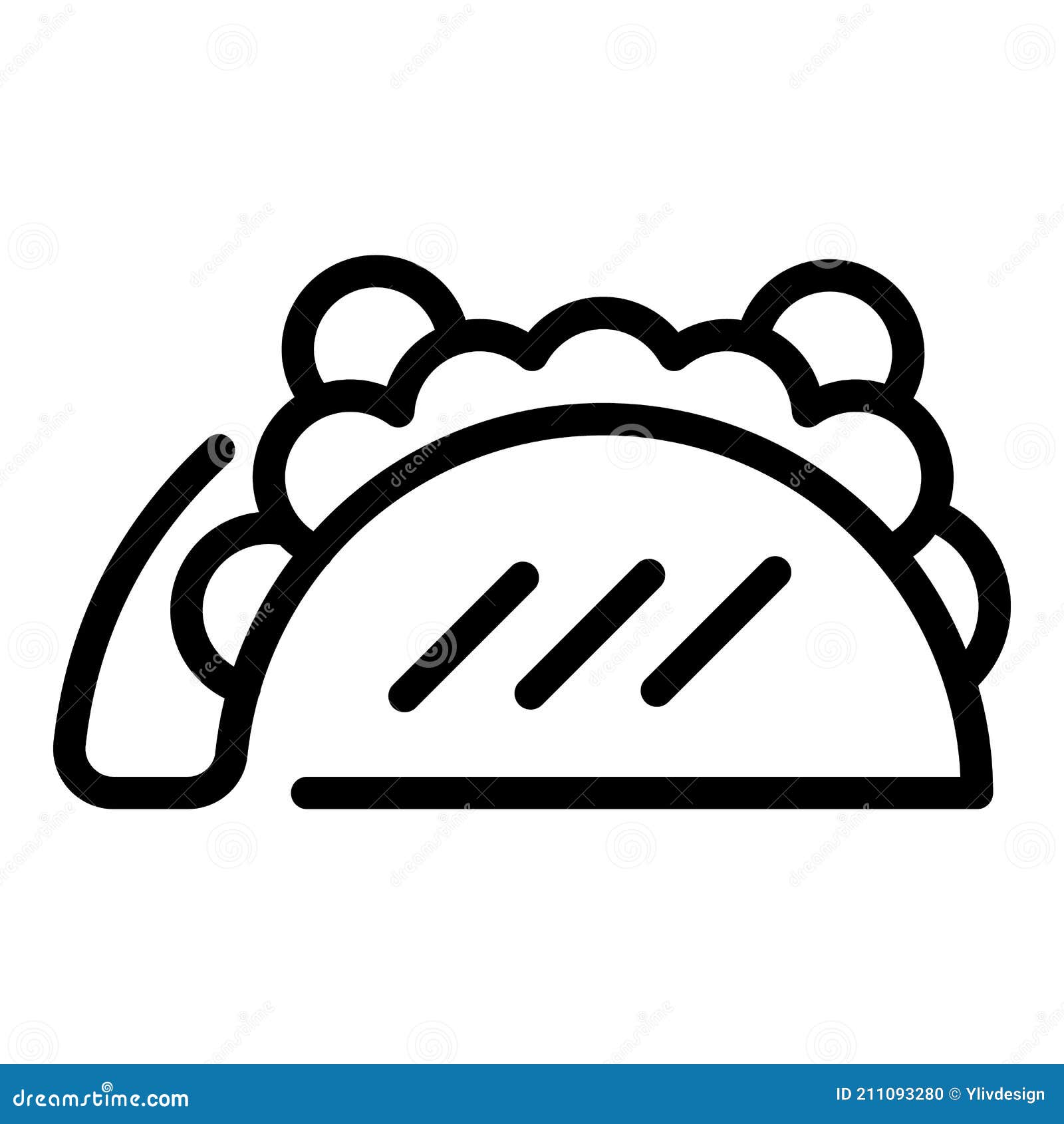 Fast Food Taco Icon, Outline Style Stock Vector - Illustration of icon ...