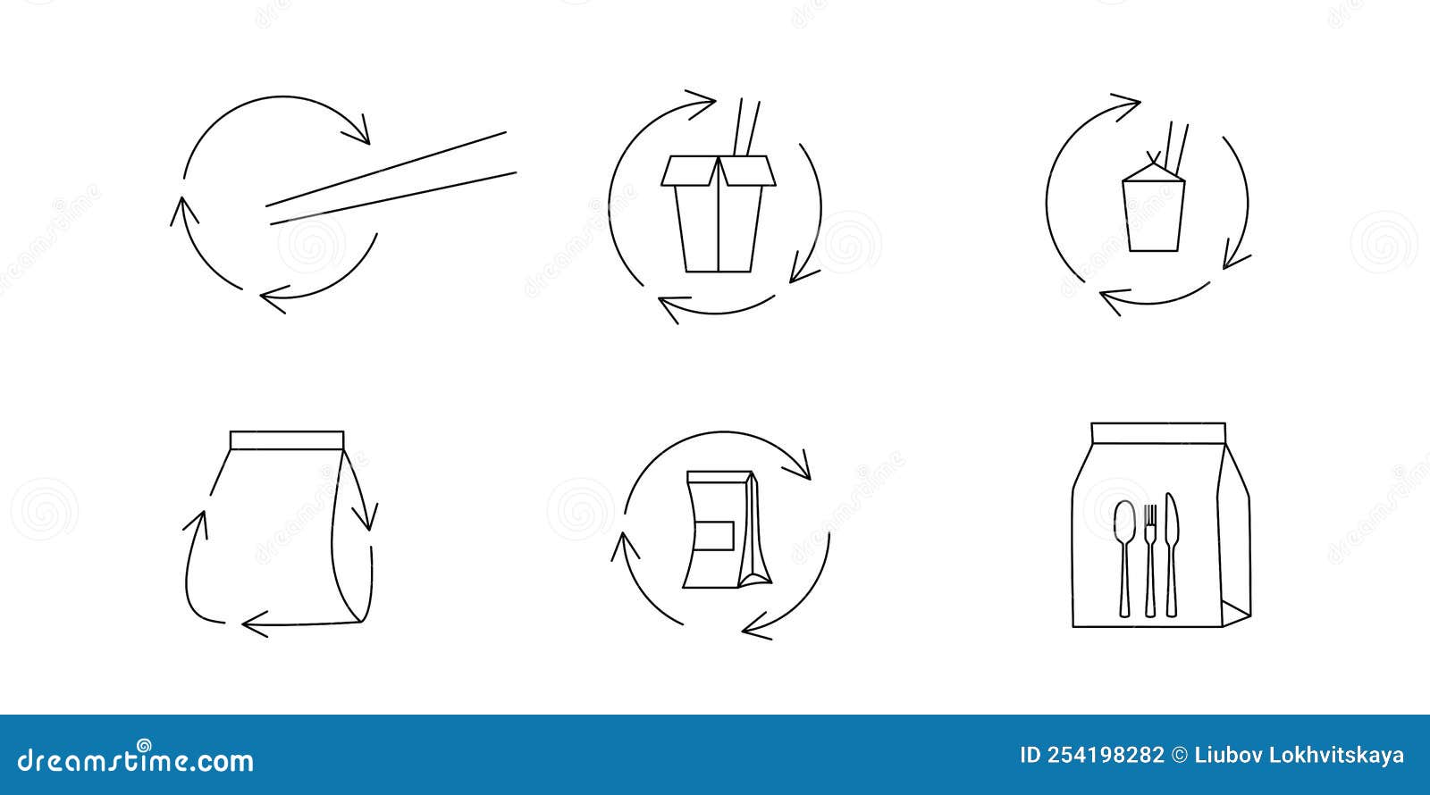 Fast Food And Take Away Eco Packaging Symbol For Restaurant Cafe