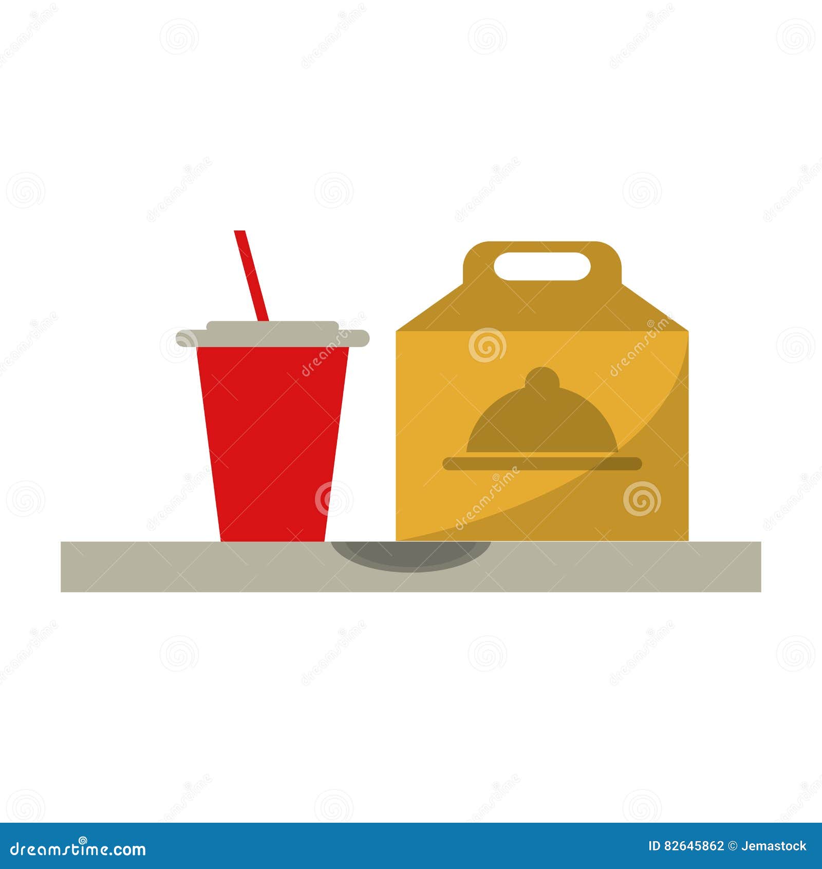 Fast Food Take Out Box and Plastic Cup Soda Stock Vector - Illustration ...