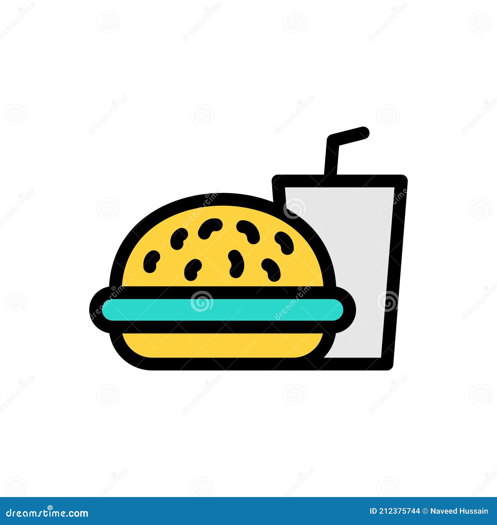 Fast food stock vector. Illustration of pictogram, burger - 212375744